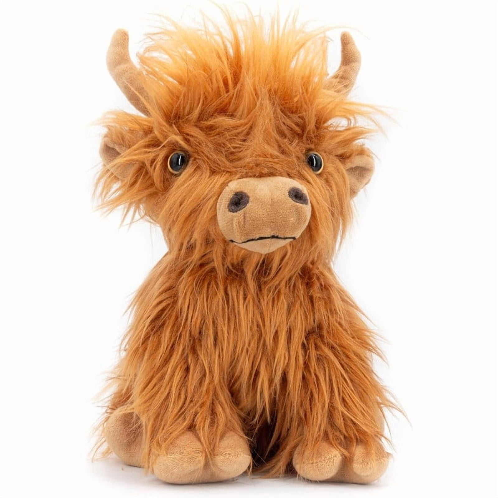 Highland Cow Stuffed Animal Toy - Brown Stuffed Animal Gift for Girls ...