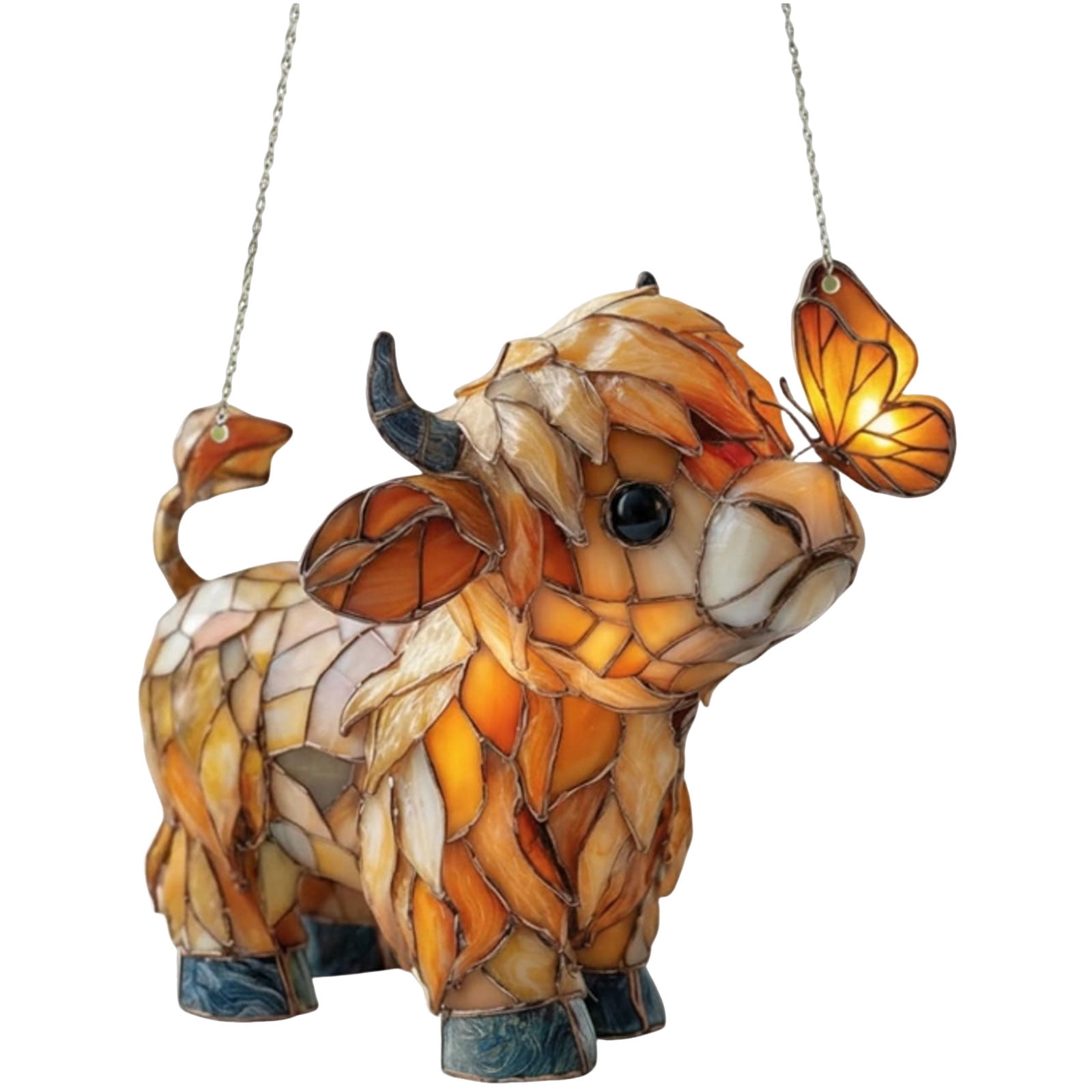 Highland Cow Sun Catcher Garden Farmhouse Stained Glass Decor - Walmart.com