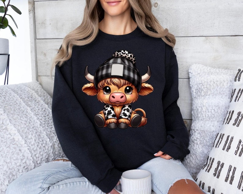Highland Cow Sweatshirt, Highland Cow, Cute Cow Sweatshirt, Western ...