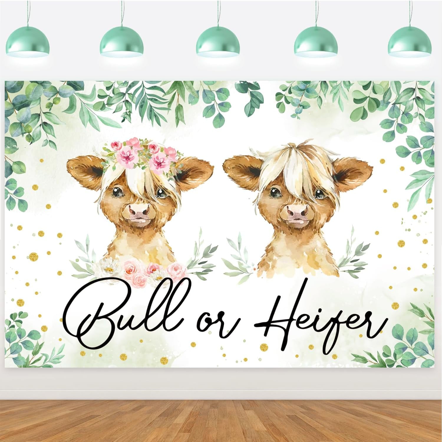 Highland Cow Theme Bull or Heifer Backdrops Gender Reveal Party ...