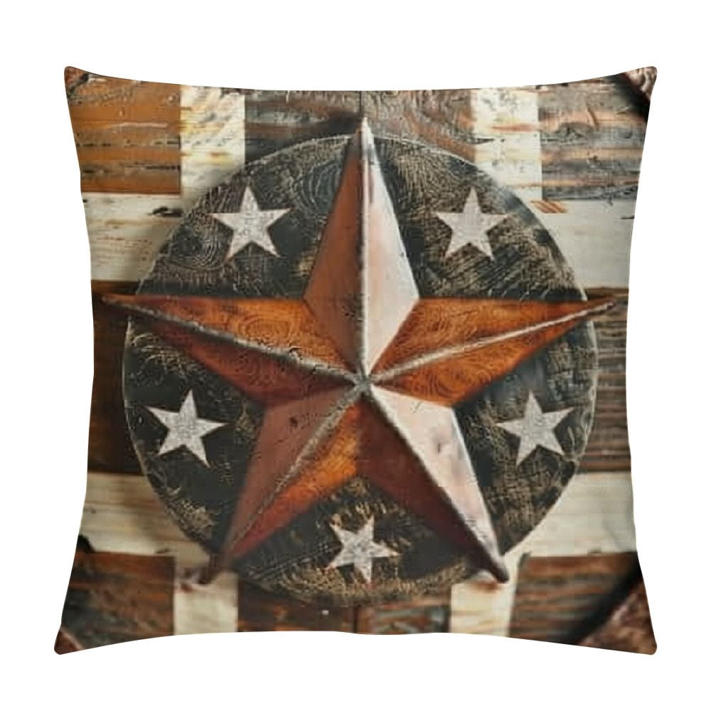 Highland Cow Throw Pillow Covers,Western Texas Star Decorative Pillow ...