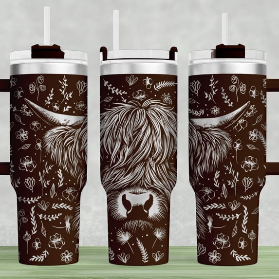 Highland Cow Tumbler : Abstract Laser , 40oz - Walmart.com