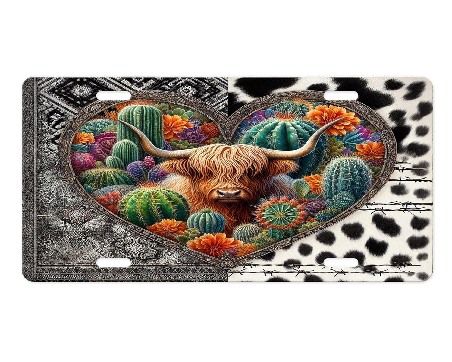 Highland Cow Vanity Decorative Aluminum Front License Plate, Car ...