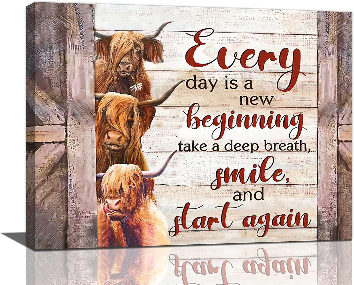 Highland Cow Wall Art Farmhouse Cow Pictures Wall Decor Inspirational ...