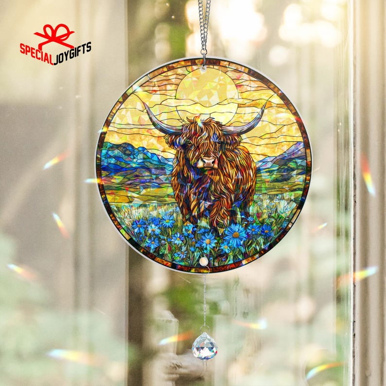 Highland Cow Window Hanging, Highland Window Hangings, Cow Lover Gifts ...