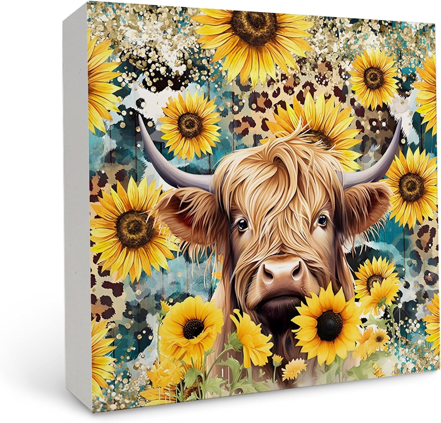 Highland Cow Wooden Box - Summer Highland Cowcosmetic Wooden Box ...