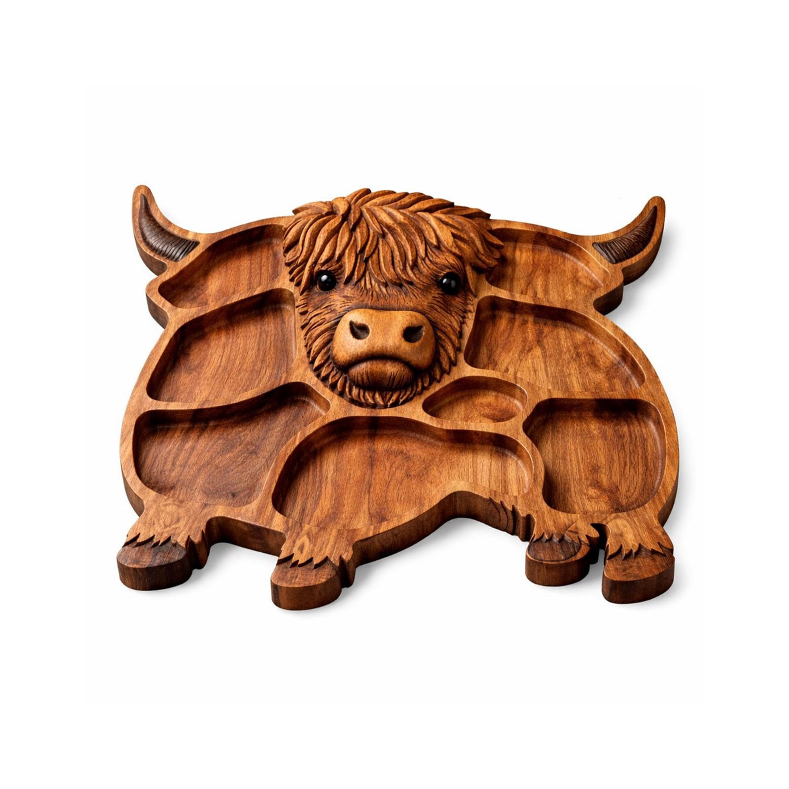 Highland Cow Wooden Charcuterie Board,Cute Cow Shaped Serving Tray ...