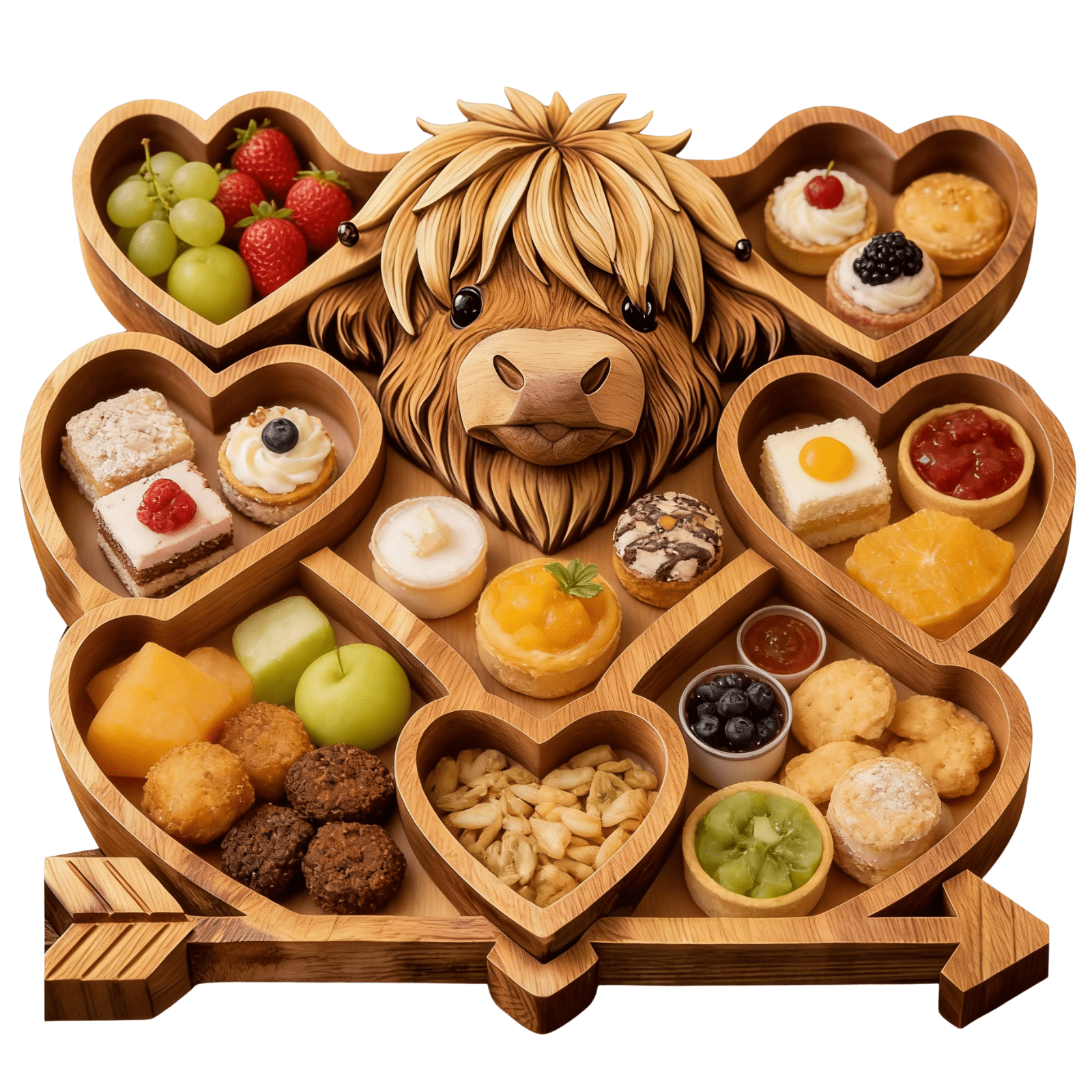 Highland Cow Wooden Charcuterie Board, Rustic Farmhouse Serving Board ...