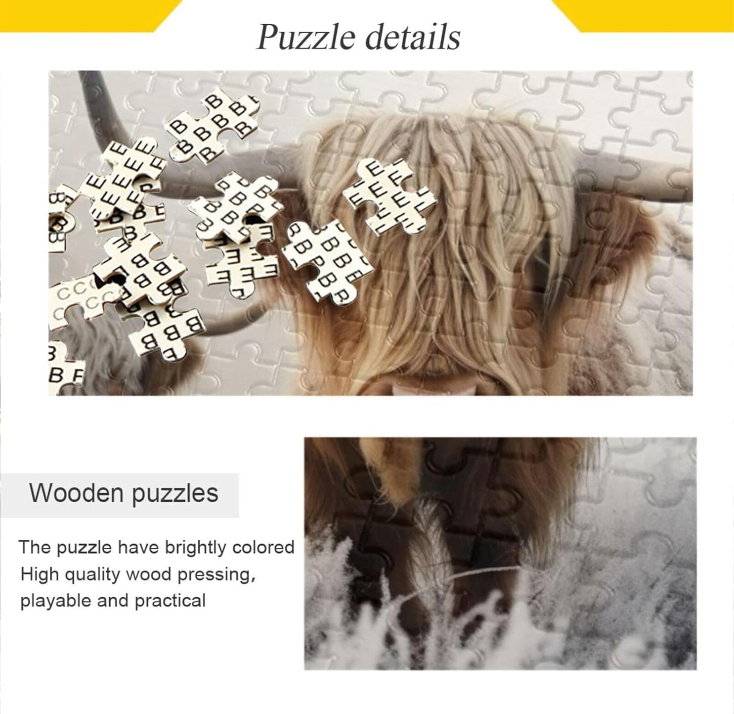 Highland Cow Wooden Jigsaw Puzzles, Intellectual Entertainment ...