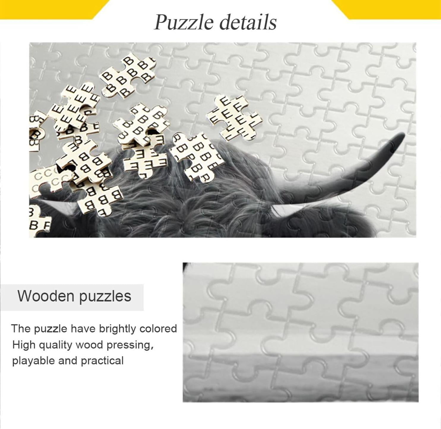 Highland Cow Wooden Jigsaw Puzzles, Intellectual Entertainment ...