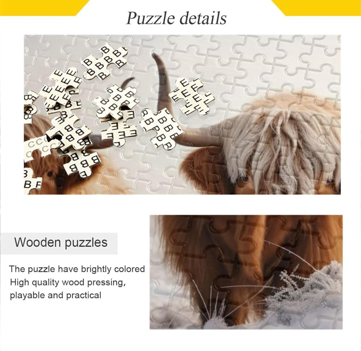 Highland Cow Wooden Jigsaw Puzzles, Intellectual Entertainment ...