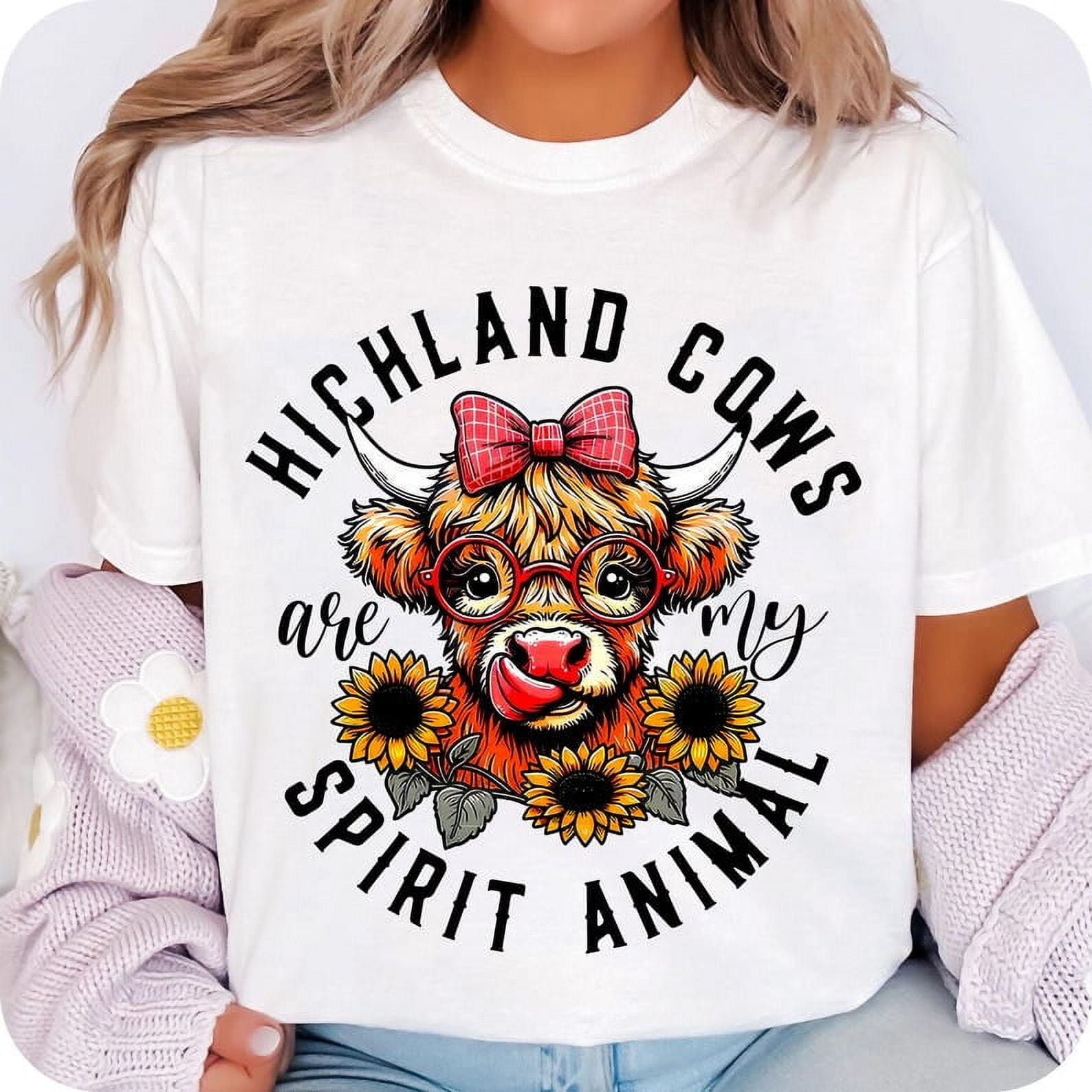 Highland Cows Spirit Animal Shirt, Western Highland Cow Shirt, Farm ...