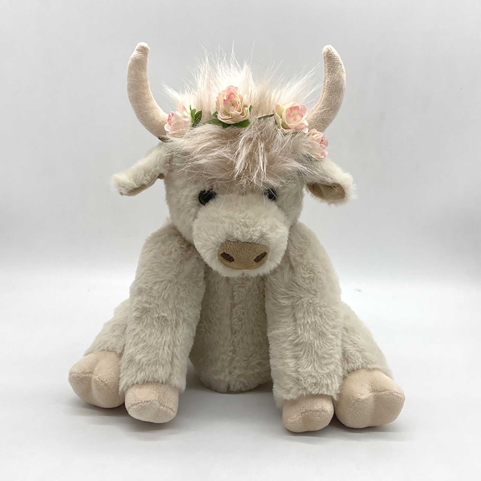 Highland Cows Stuffed Animal Realistic Scottish Cow Plush Toy Soft Farm ...