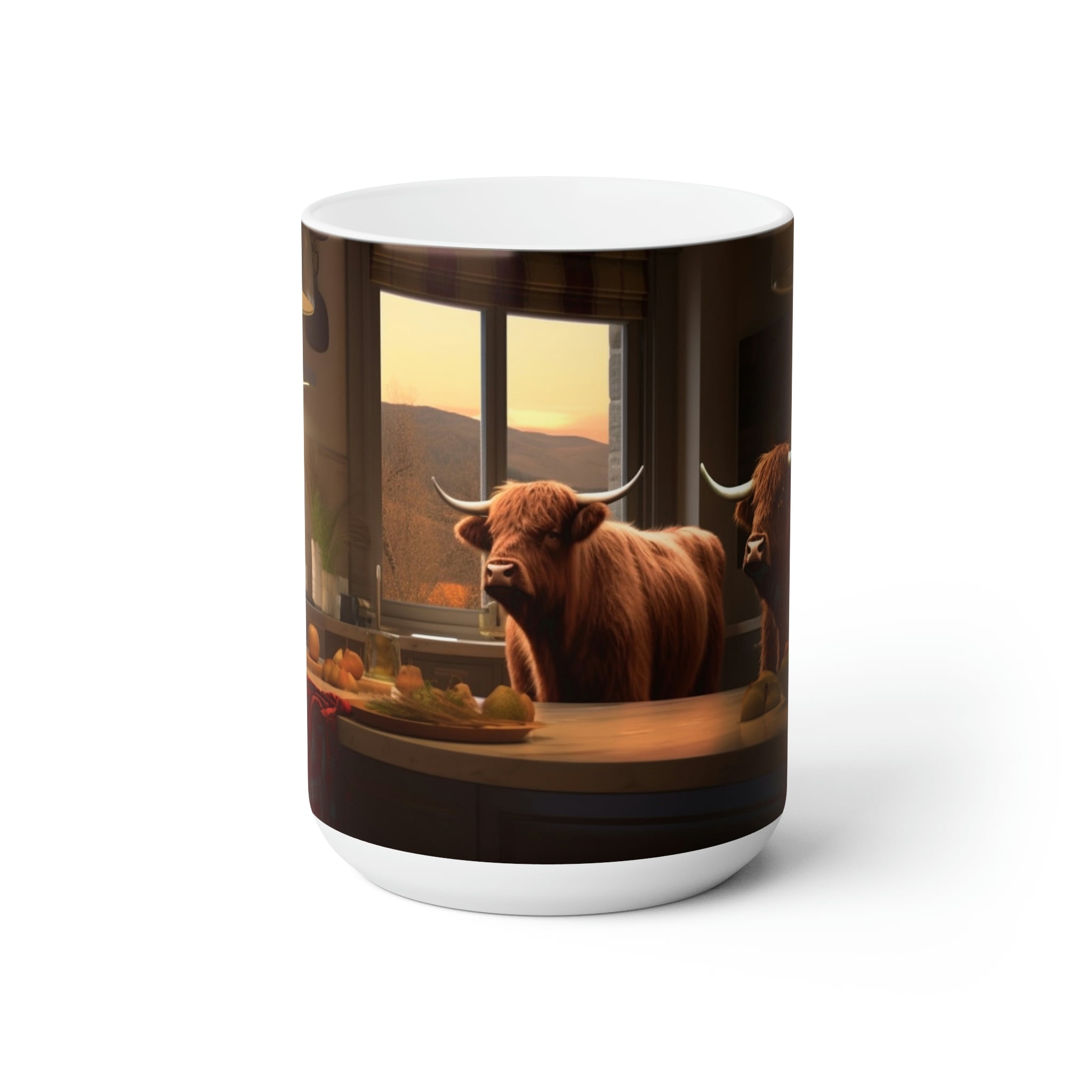 Highland Cows in the Kitchen Mug 15oz - Walmart.com