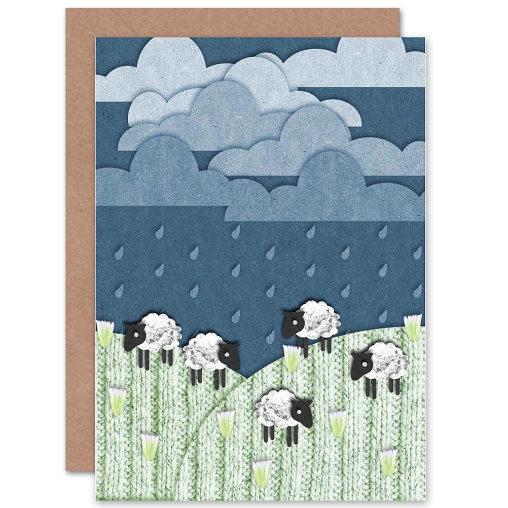 Highland Hill Sheep Craft Animals Birthday Greetings Card Plus Envelope ...