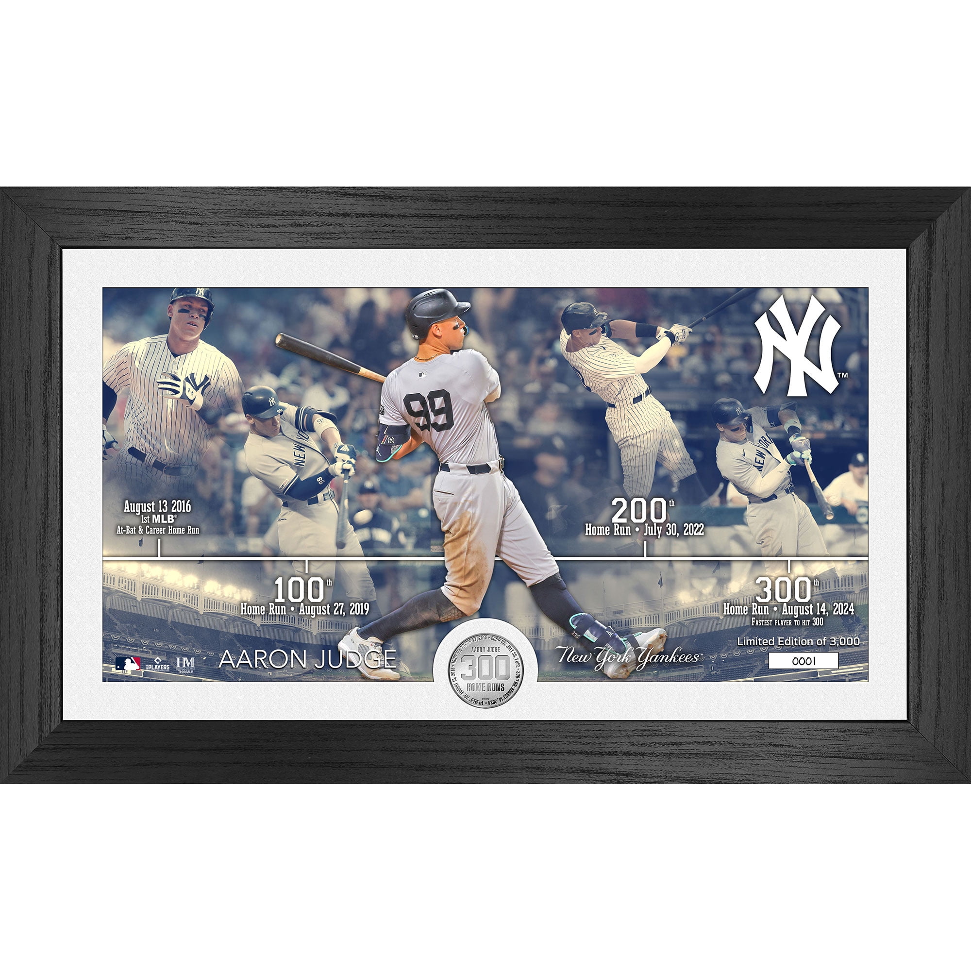 Highland Mint Aaron Judge New York Yankees 12'' x 20'' Timeline 300th ...