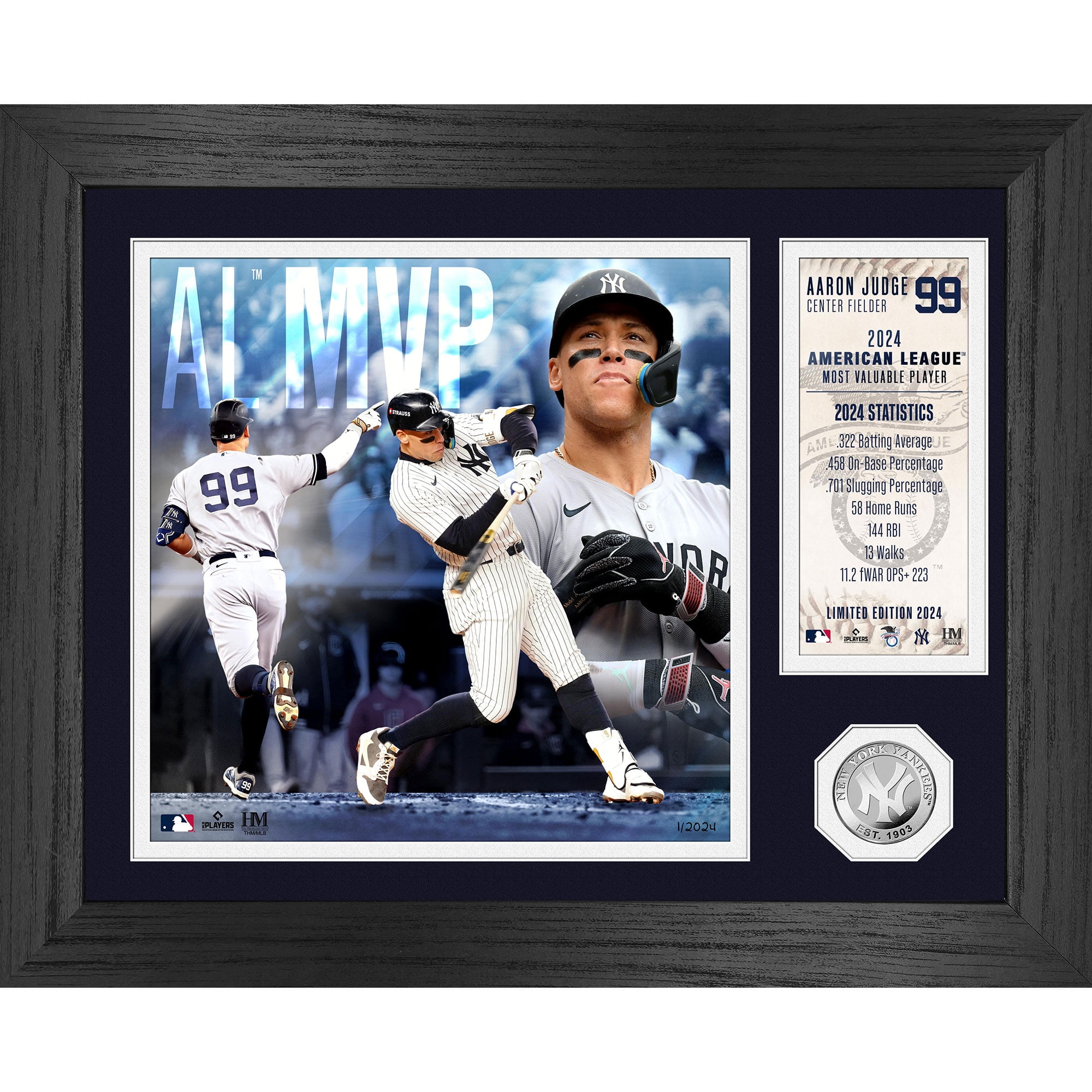 Highland Mint Aaron Judge New York Yankees 2024 American League MVP 11 ...