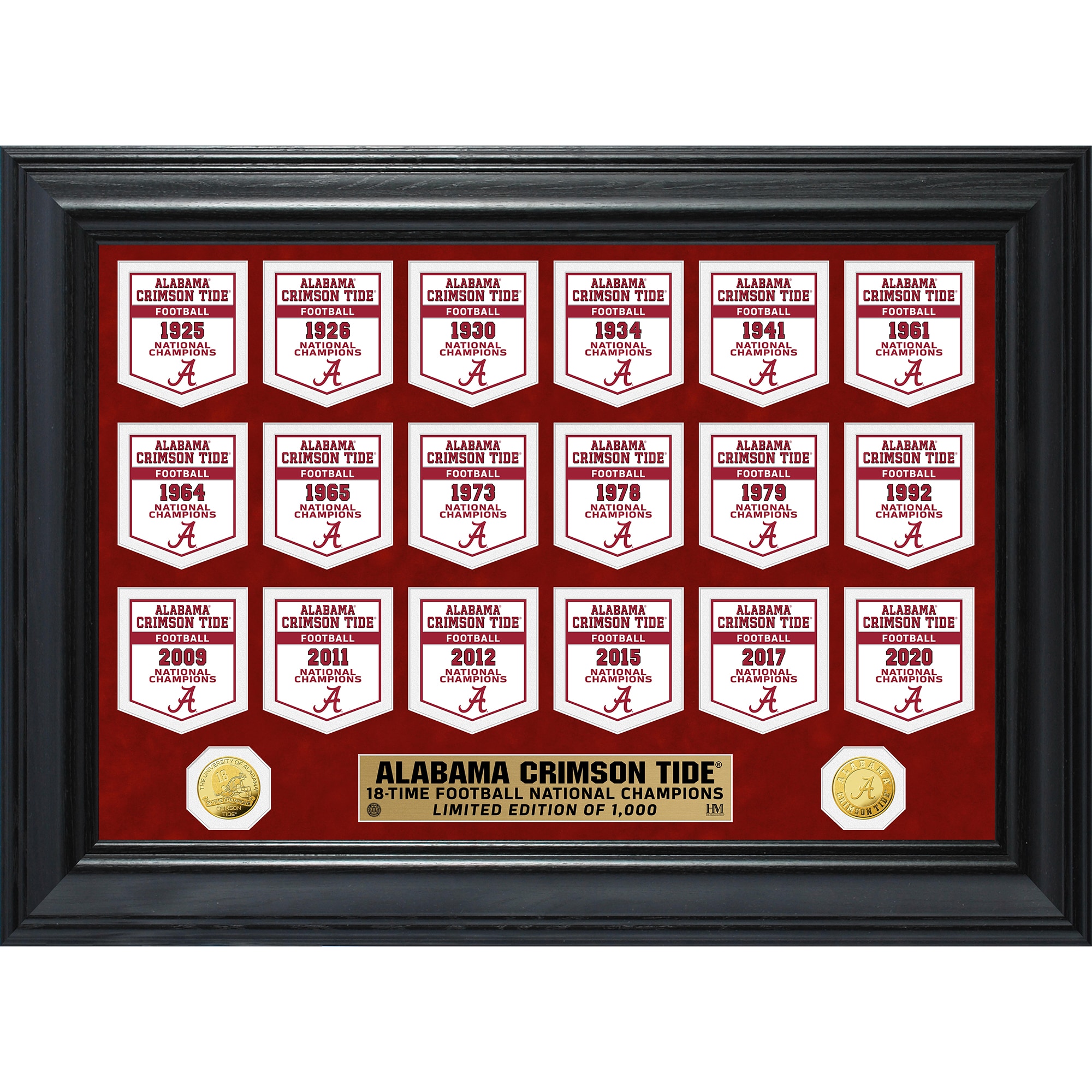 Highland Mint Alabama Crimson Tide 18-Time Football National Champions ...