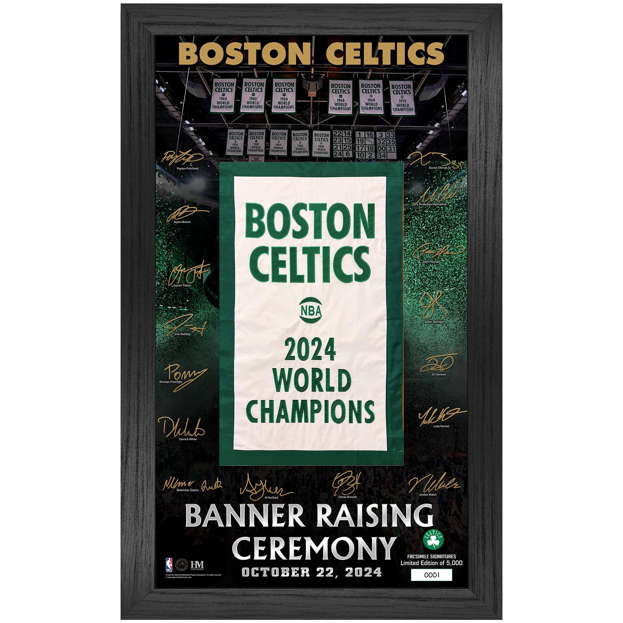 Highland Mint Boston Celtics 2024 NBA Championship Banner Raising ...