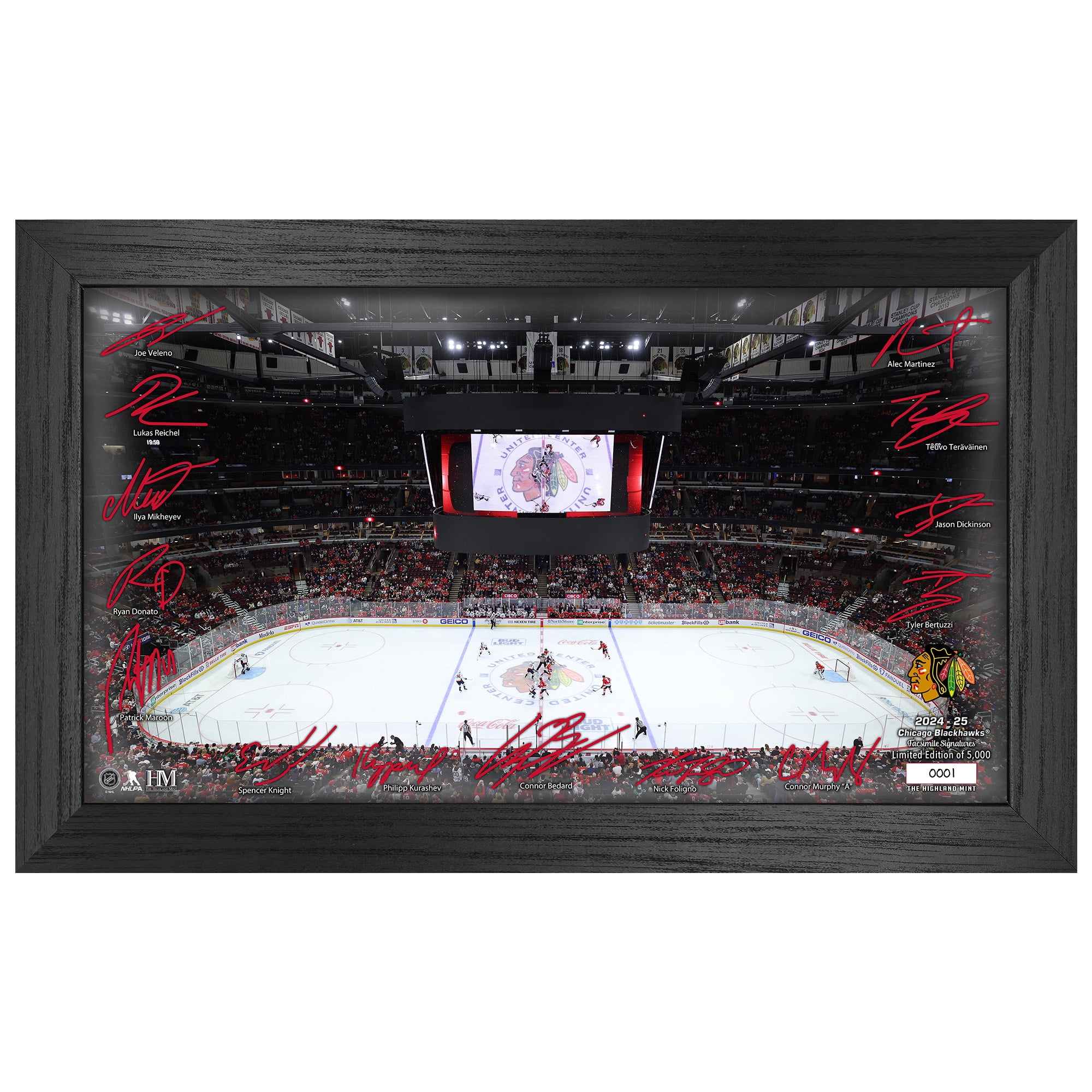 Highland Mint Chicago Blackhawks 2024-2025 Signature Rink Print ...