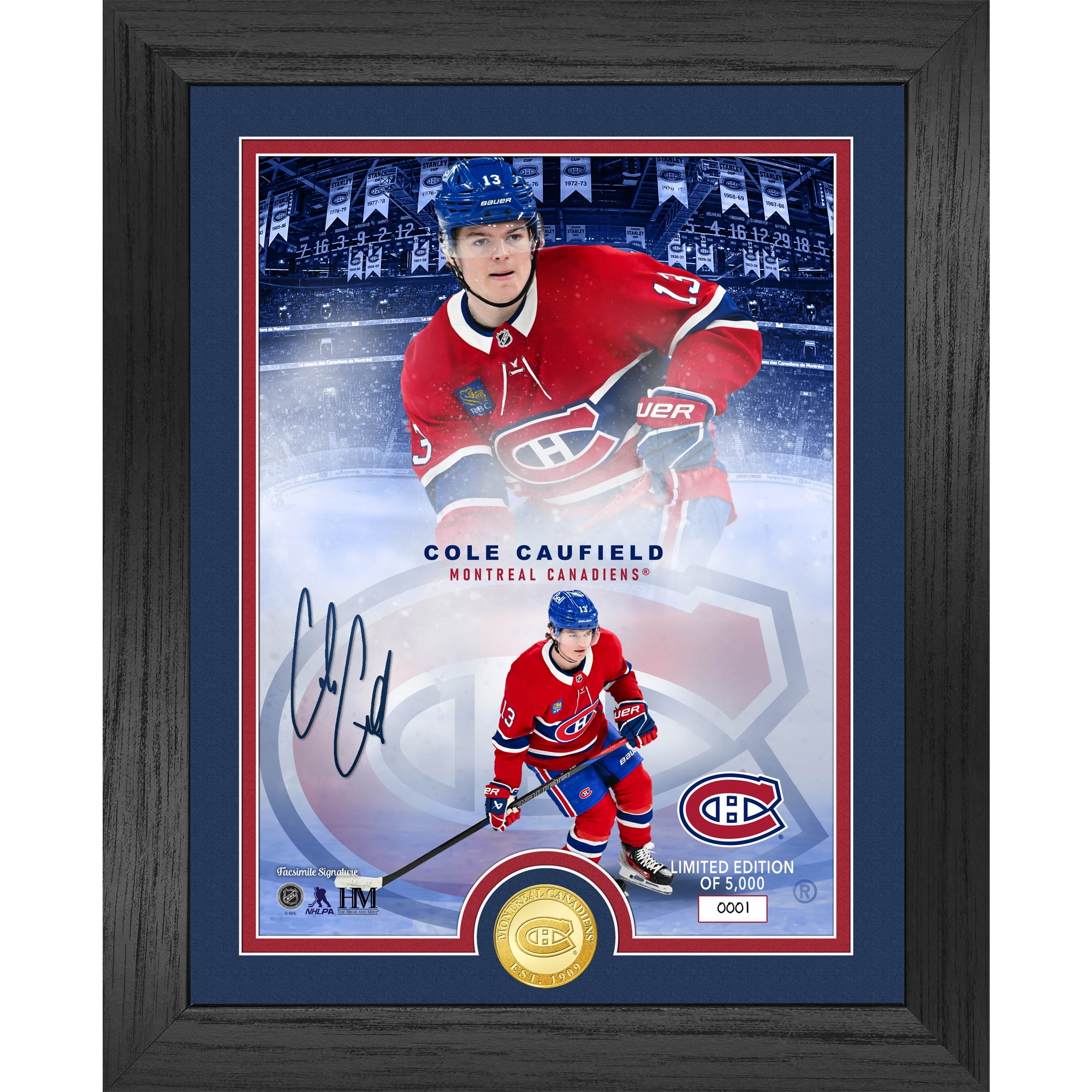 Highland Mint Cole Caufield Montreal Canadiens 13" x 16" Legends Bronze ...