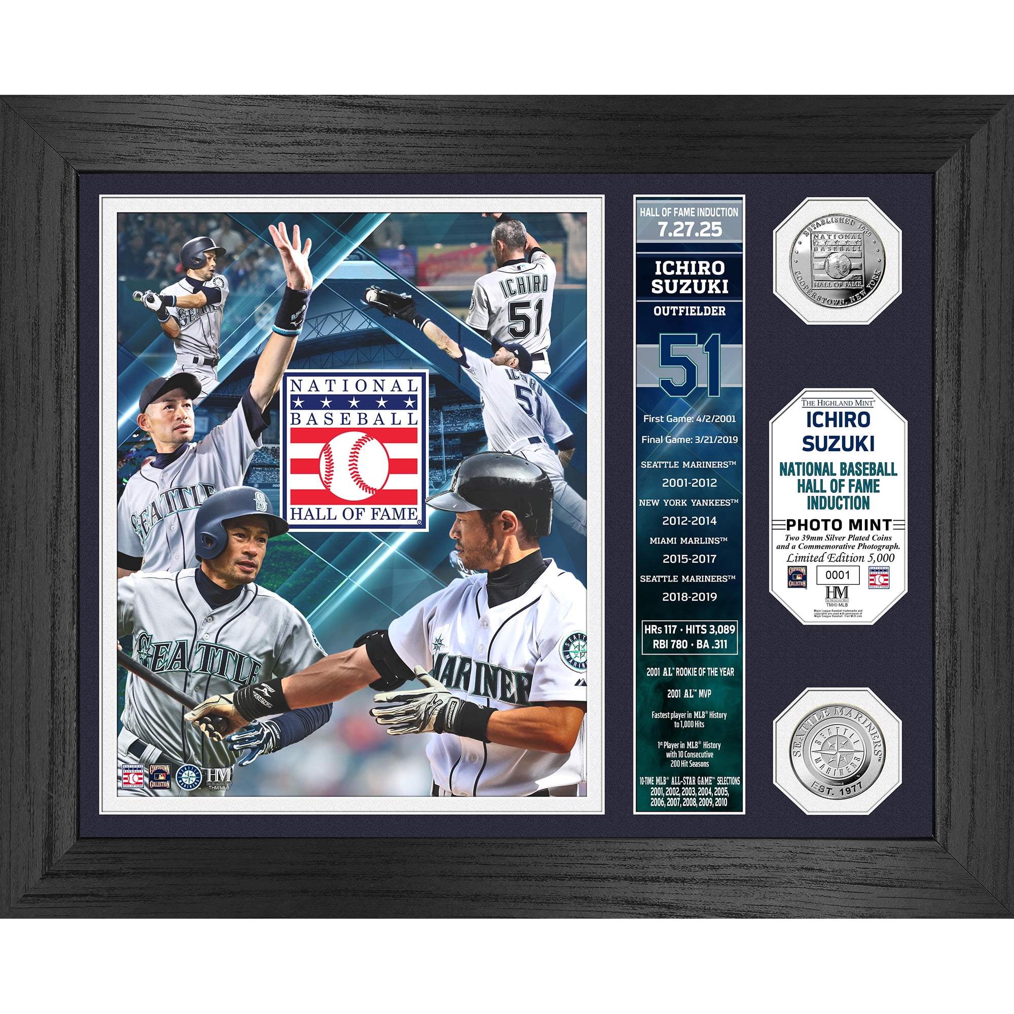 Highland Mint Ichiro Suzuki Seattle Mariners 2025 National Baseball ...