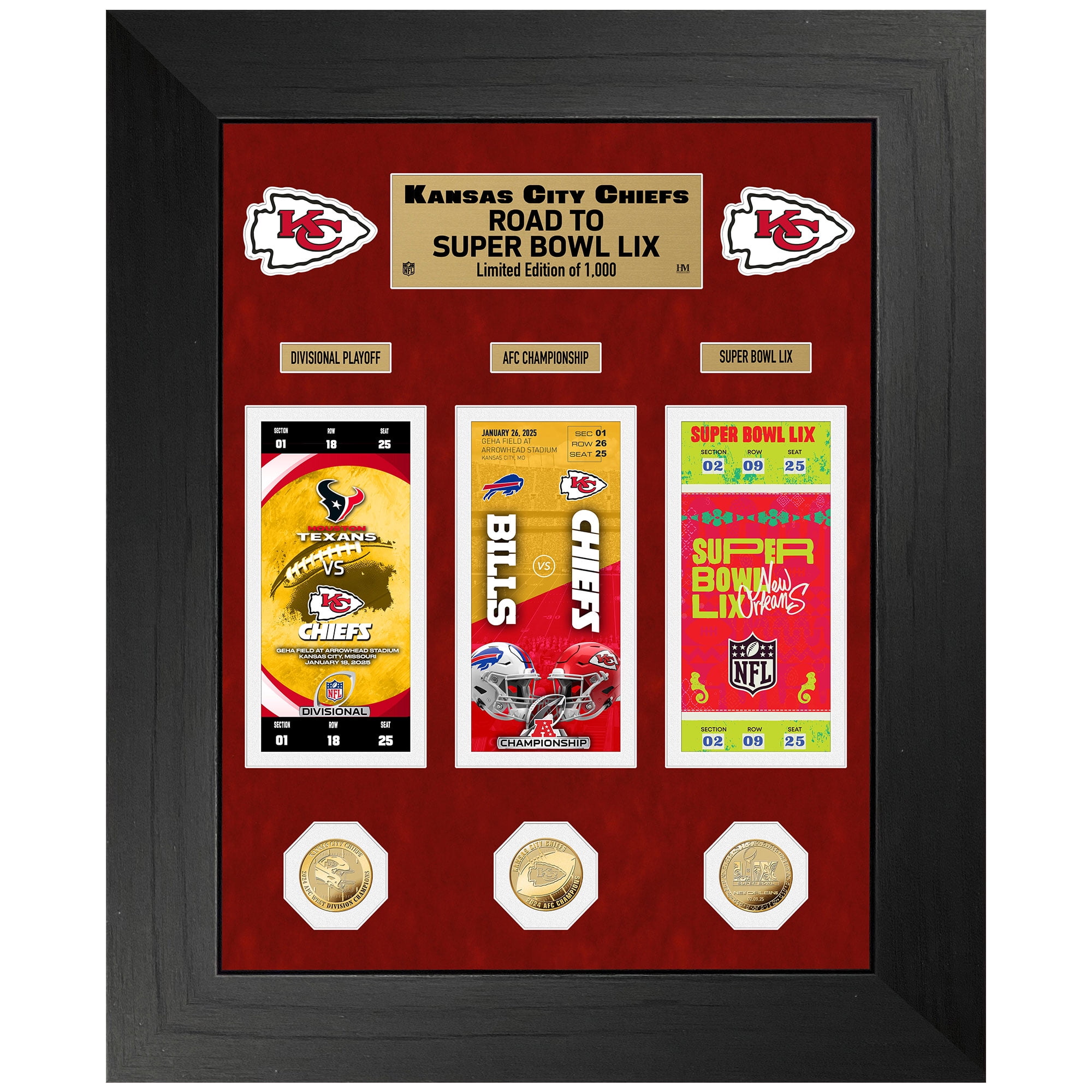 Highland Mint Kansas City Chiefs Super Bowl LIX 18" x 22" Road To The ...