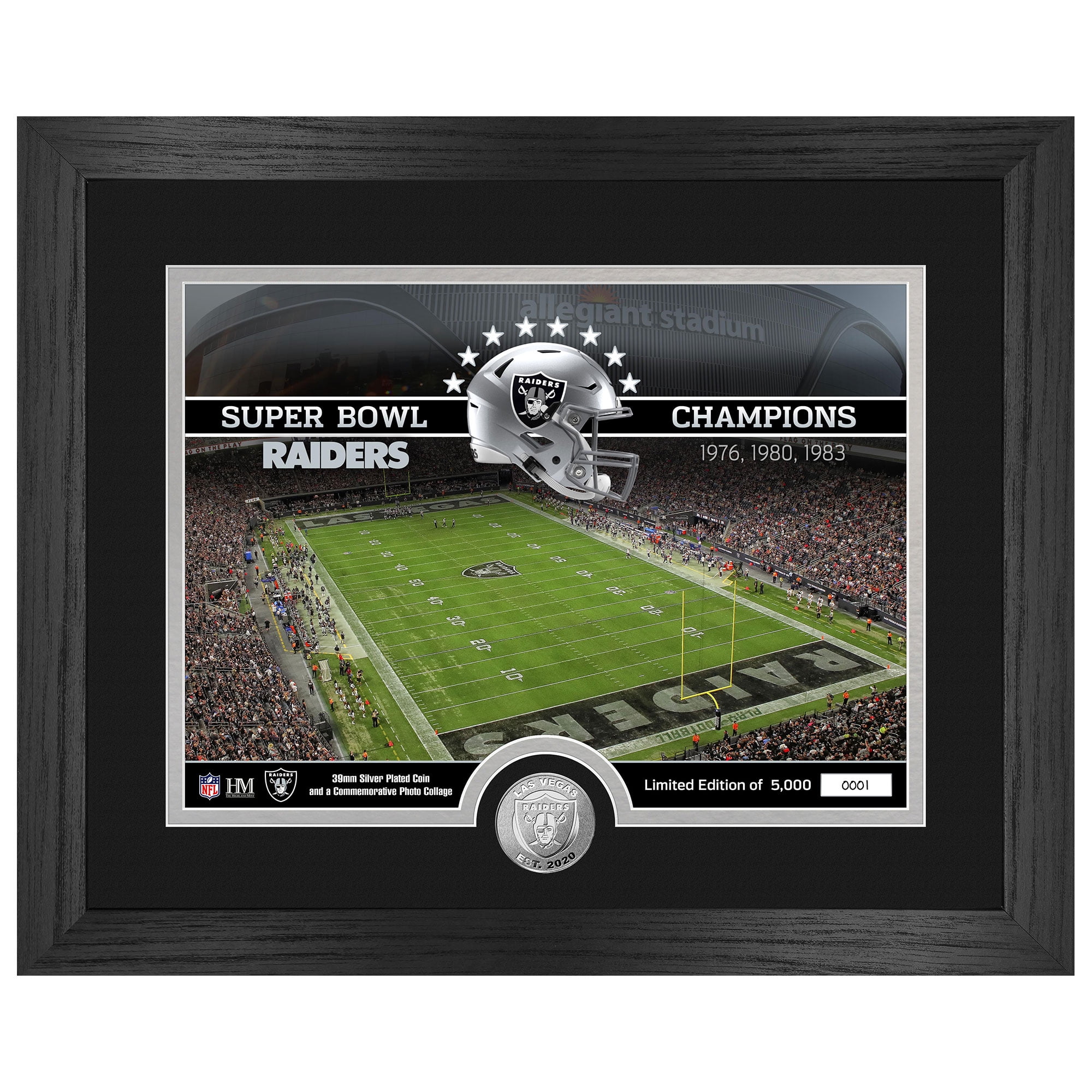Highland Mint Las Vegas Raiders 13" x 16" Stadium Silver Coin Photo ...