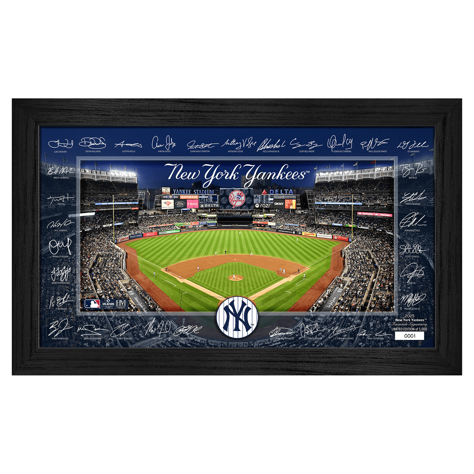 Highland Mint New York Yankees Framed 12" x 20" 2025 Signature Field ...