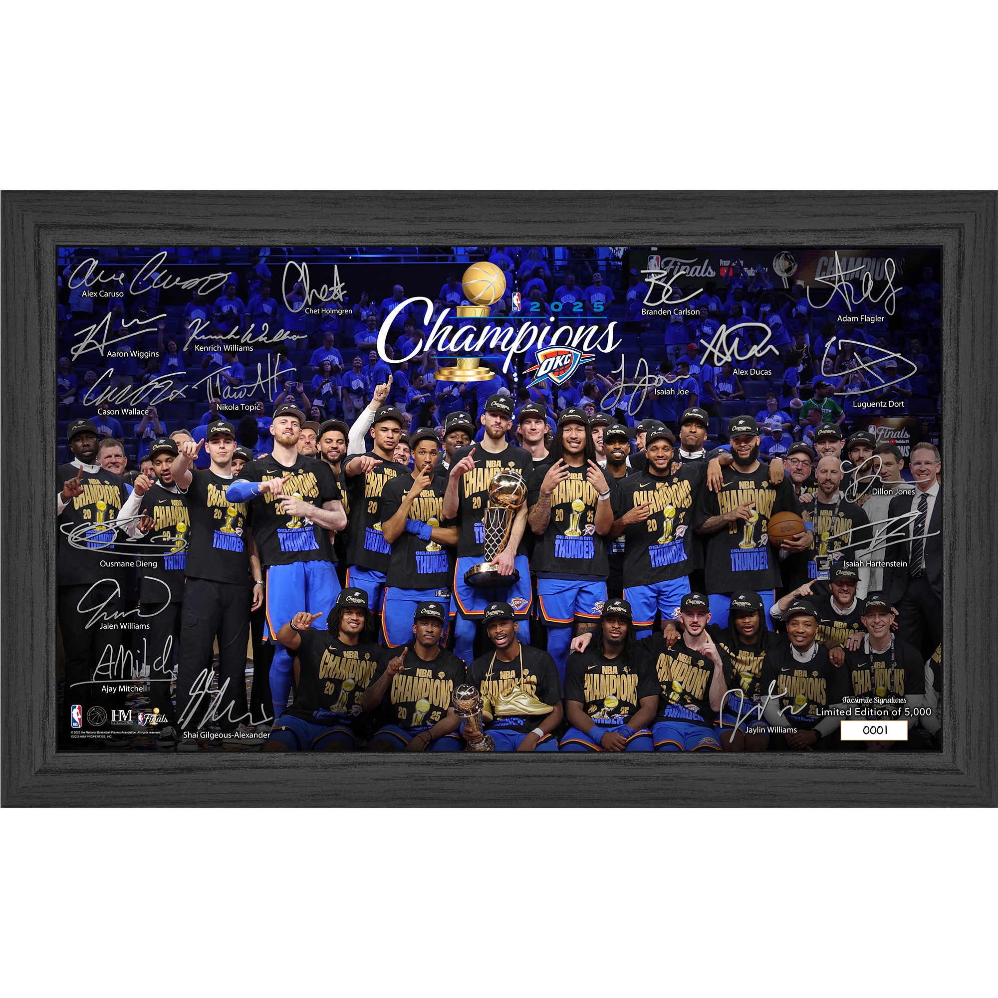 Highland Mint Oklahoma City Thunder 2025 NBA Finals Champions 12'' x 20 ...