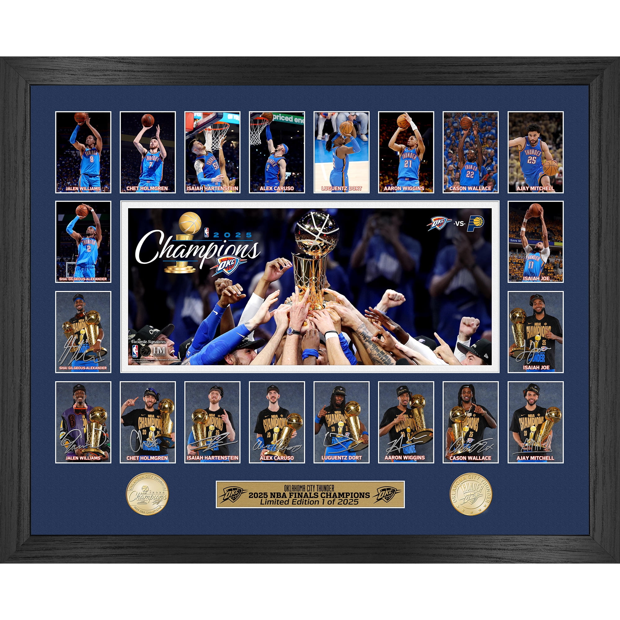Highland Mint Oklahoma City Thunder 2025 NBA Finals Champions 18" x 22 ...