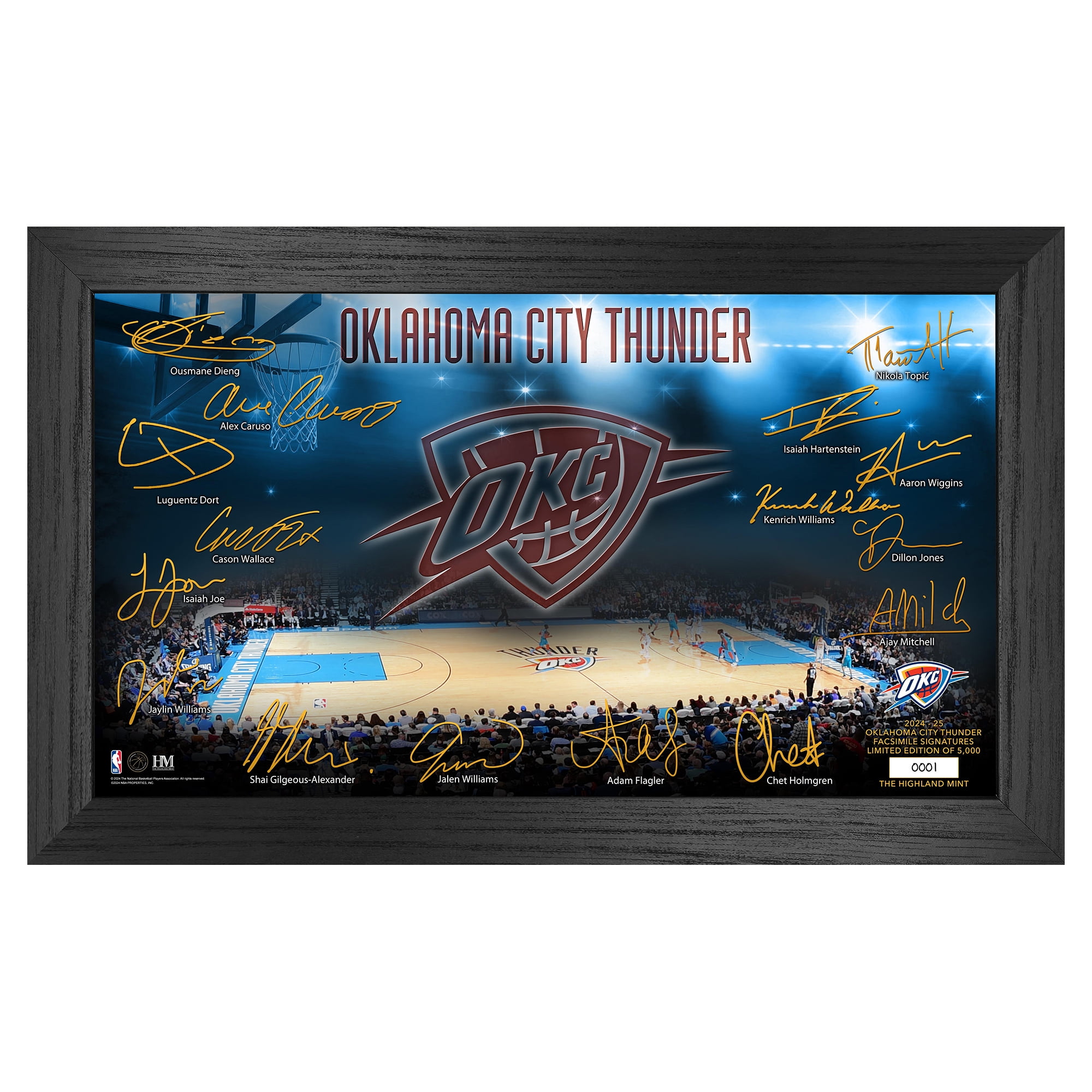 Highland Mint Oklahoma City Thunder Signature Court Print - Walmart.com