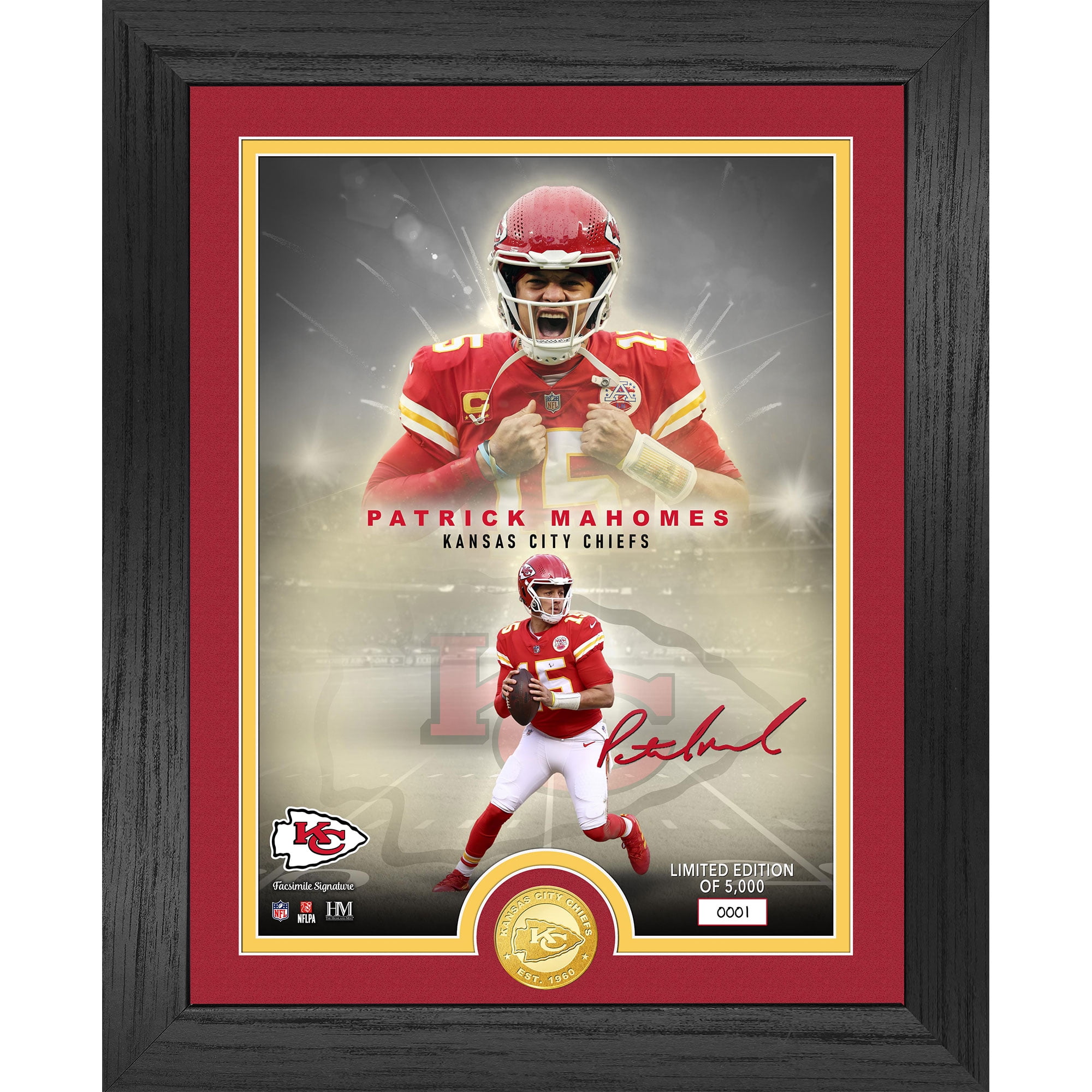 Highland Mint Patrick Mahomes Kansas City Chiefs 13" x 16" Bronze Coin ...