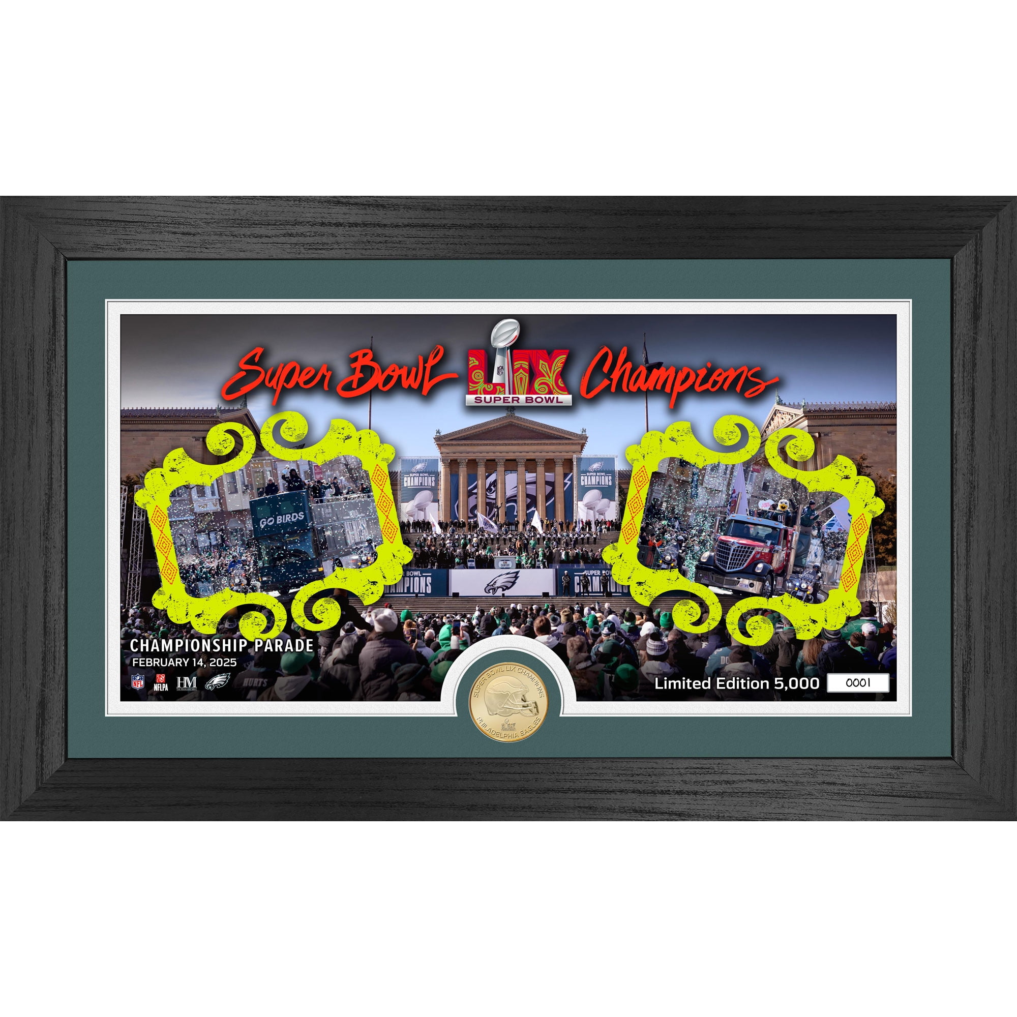 Highland Mint Philadelphia Eagles Super Bowl LIX Championship 12" x 20 ...