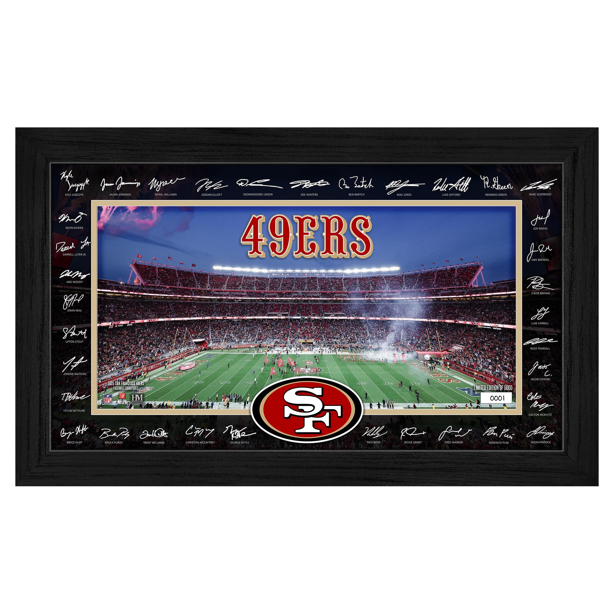 Highland Mint San Francisco 49ers 12" x 20" 2025 Signature Gridiron ...