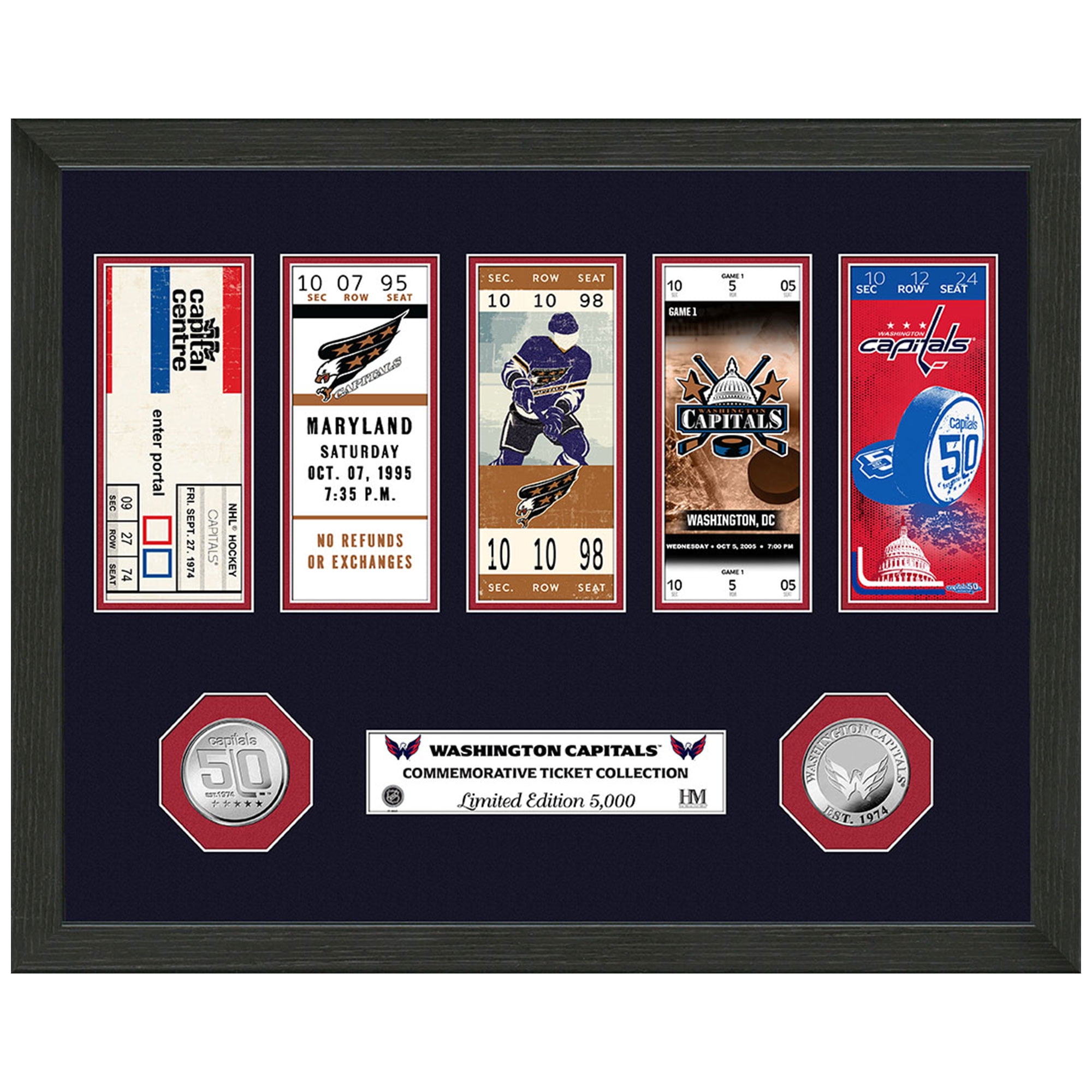 Highland Mint Washington Capitals 50th Anniversary Ticket Collection 12 ...