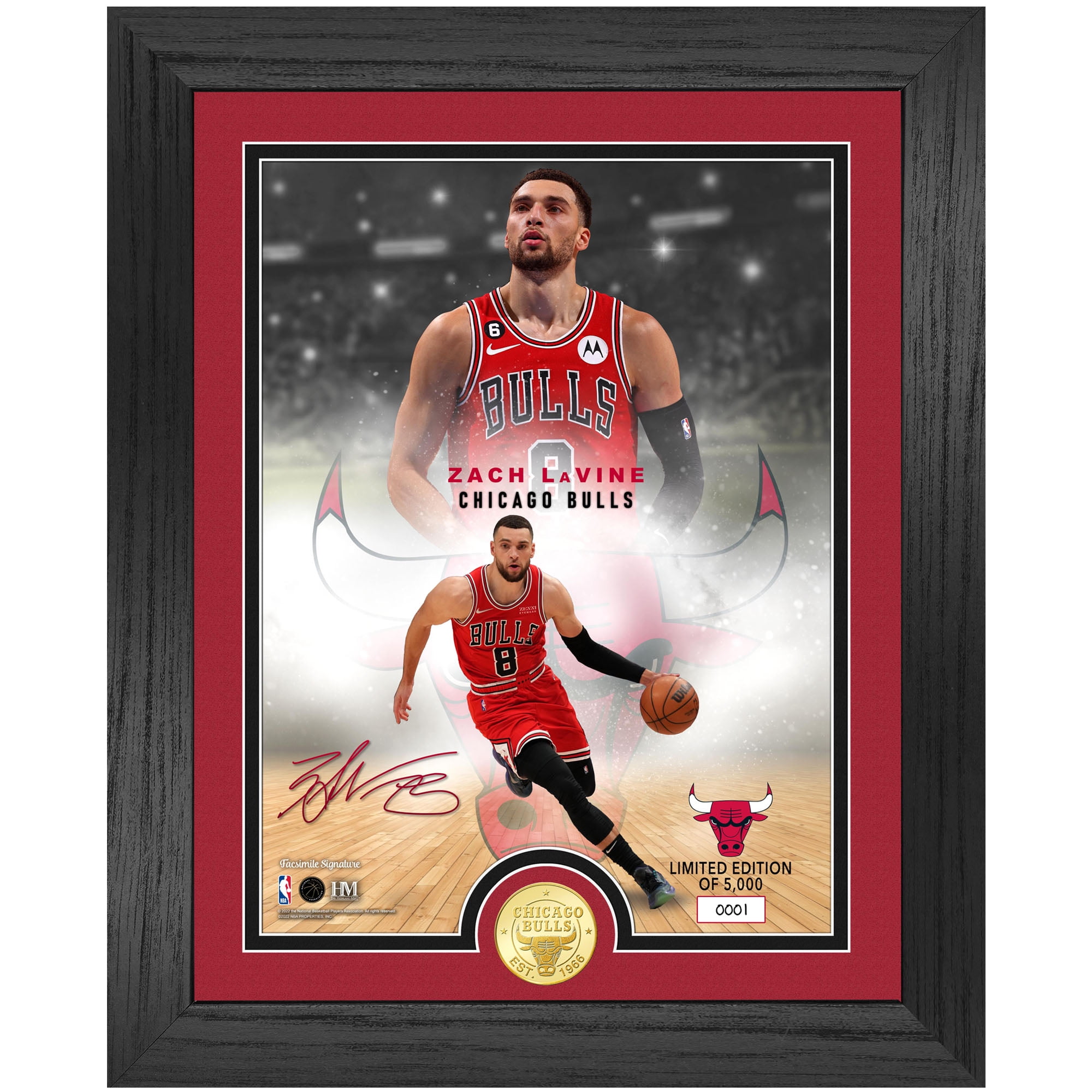 Highland Mint Zach LaVine Chicago Bulls NBA Player 13" x 16" Bronze ...
