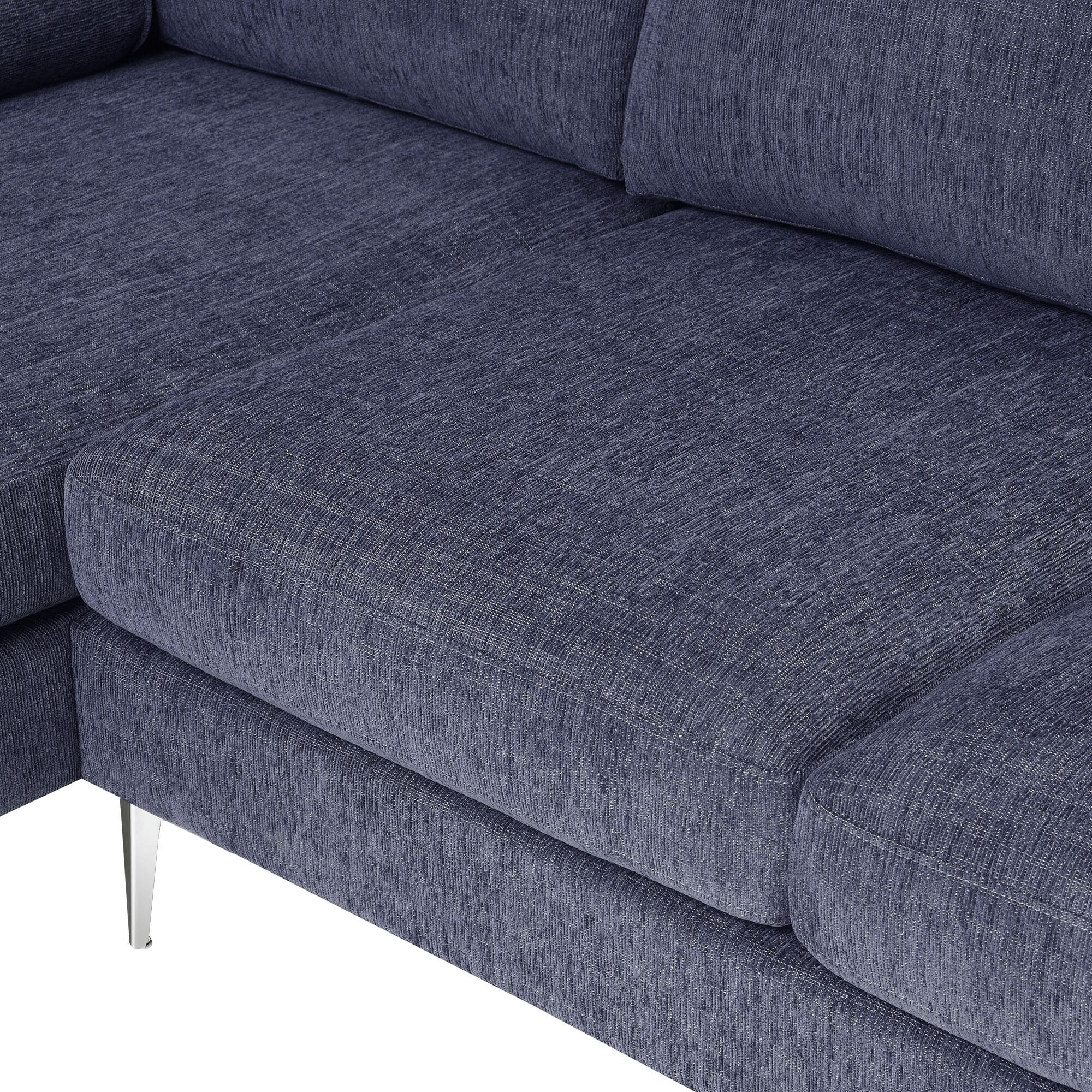 Highland Modern Chenille Fabric L-Shaped Sectional Sofa with Reversible ...