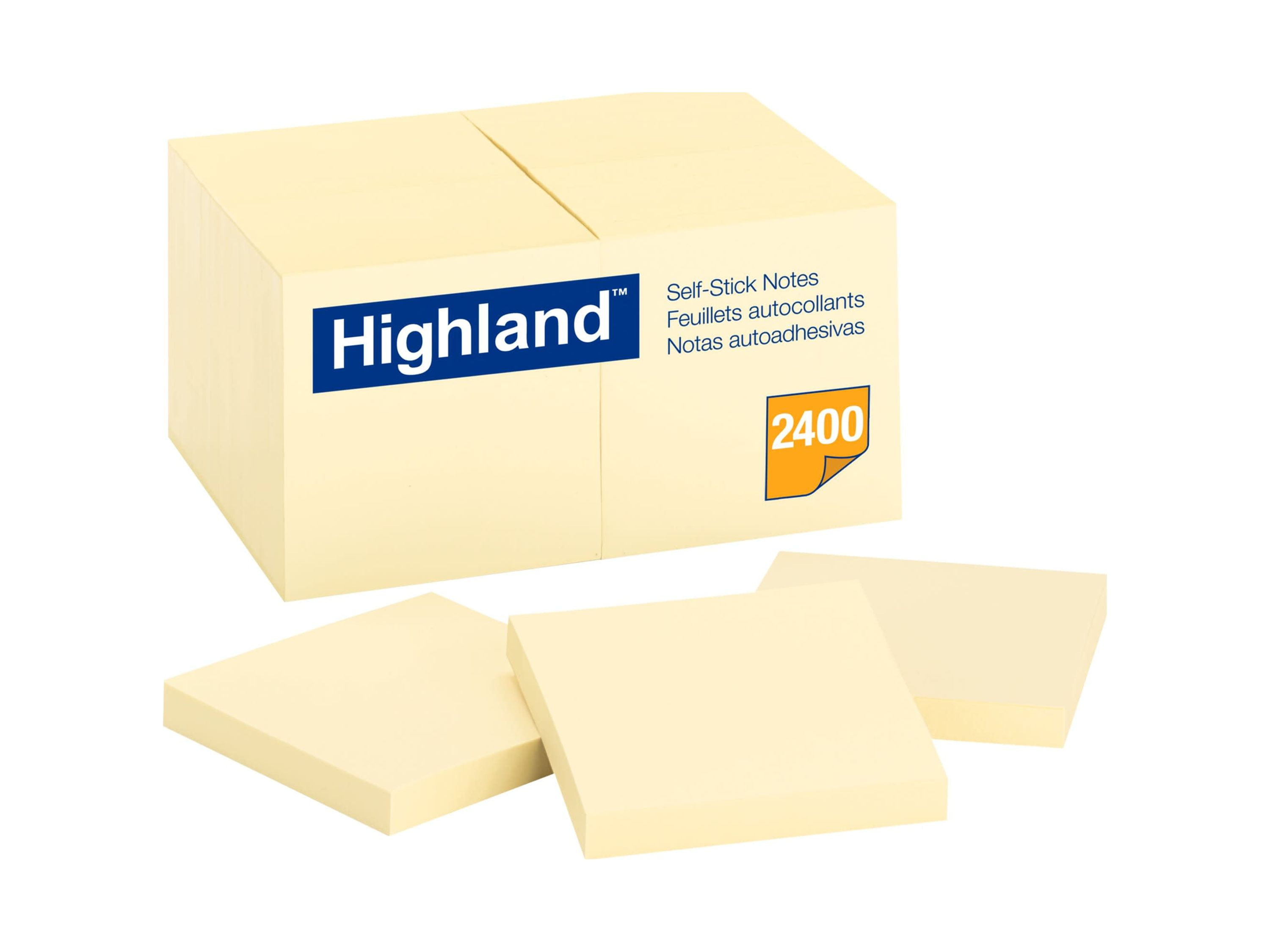 Highland Notes, 3 in. x 3 in., Yellow, 24 Pads/Pack - Walmart.com
