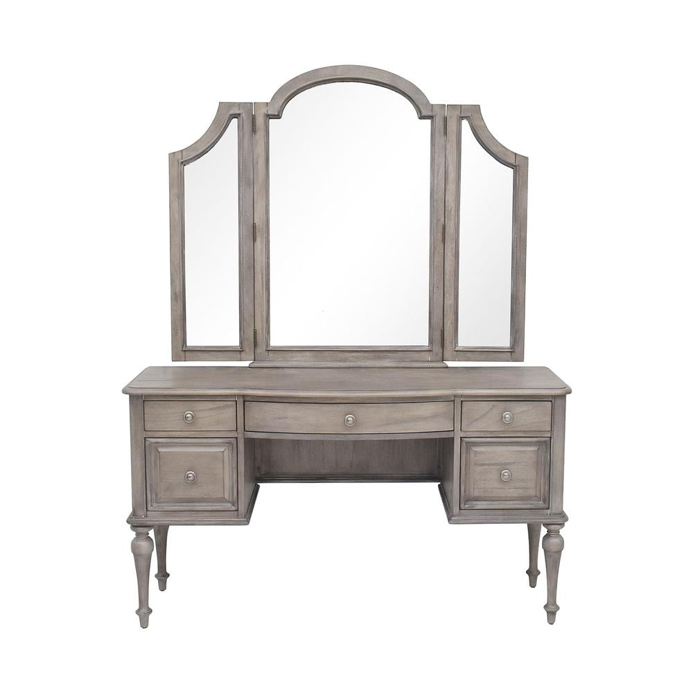 Highland Park Driftwood Gray Wood Vanity Bench - Walmart.com