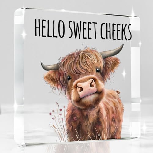 Highland Western Cow Bathroom Decor Gifts,Hello Sweet Cheeks Funny ...