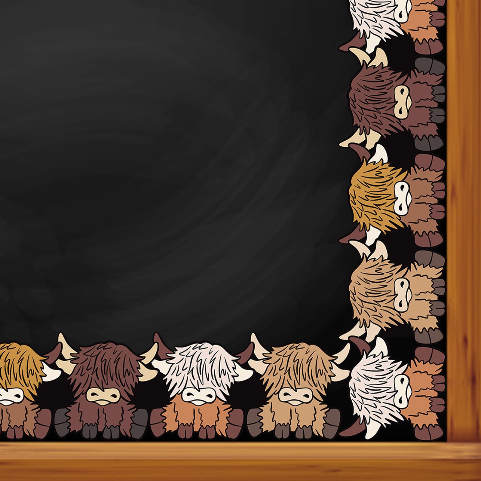 Highland cow border trim for bulletin boards, 32.8ft brown cow die cut ...