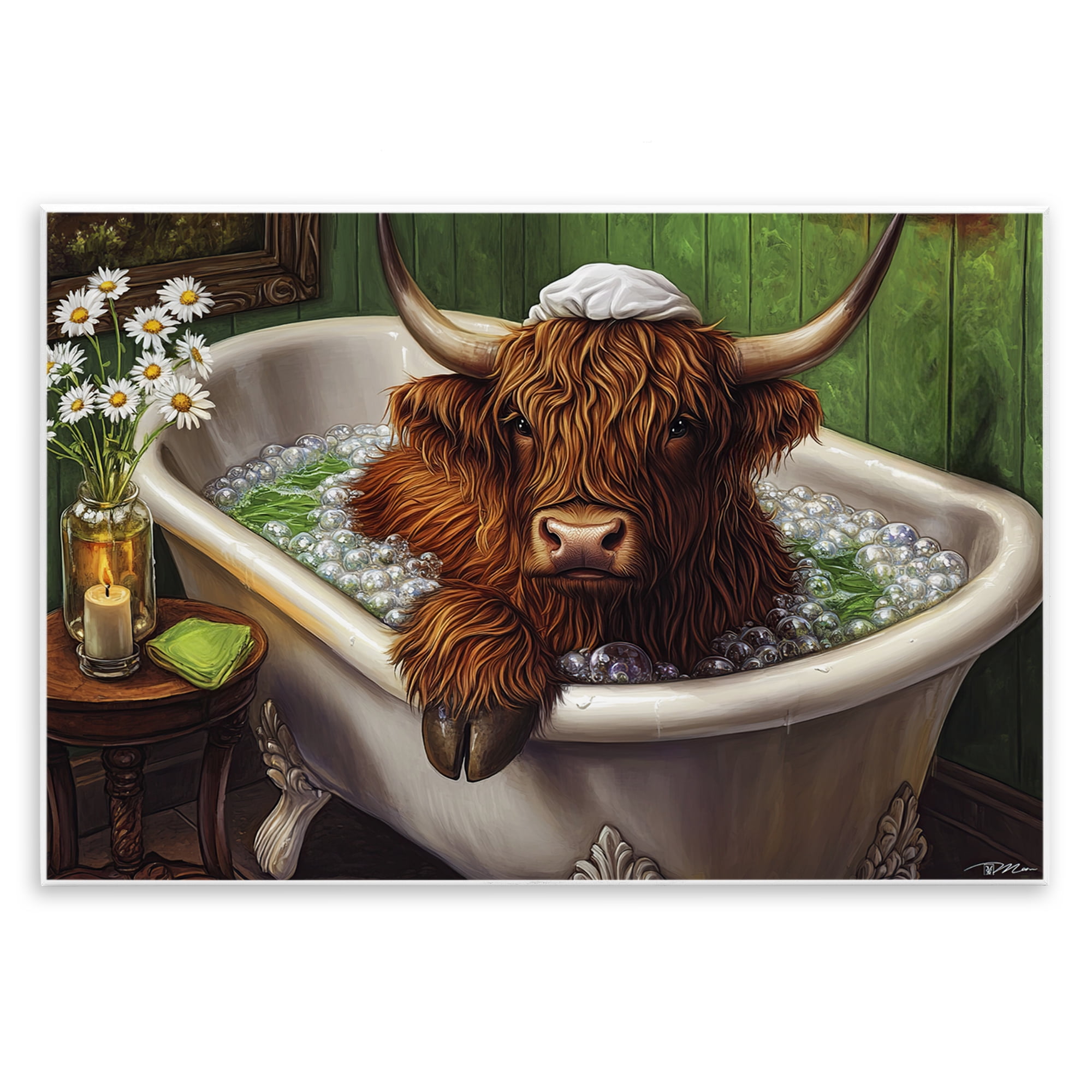 Highland in Candle Lit Bubble Bath Wall Plaque Art, design by Momart ...