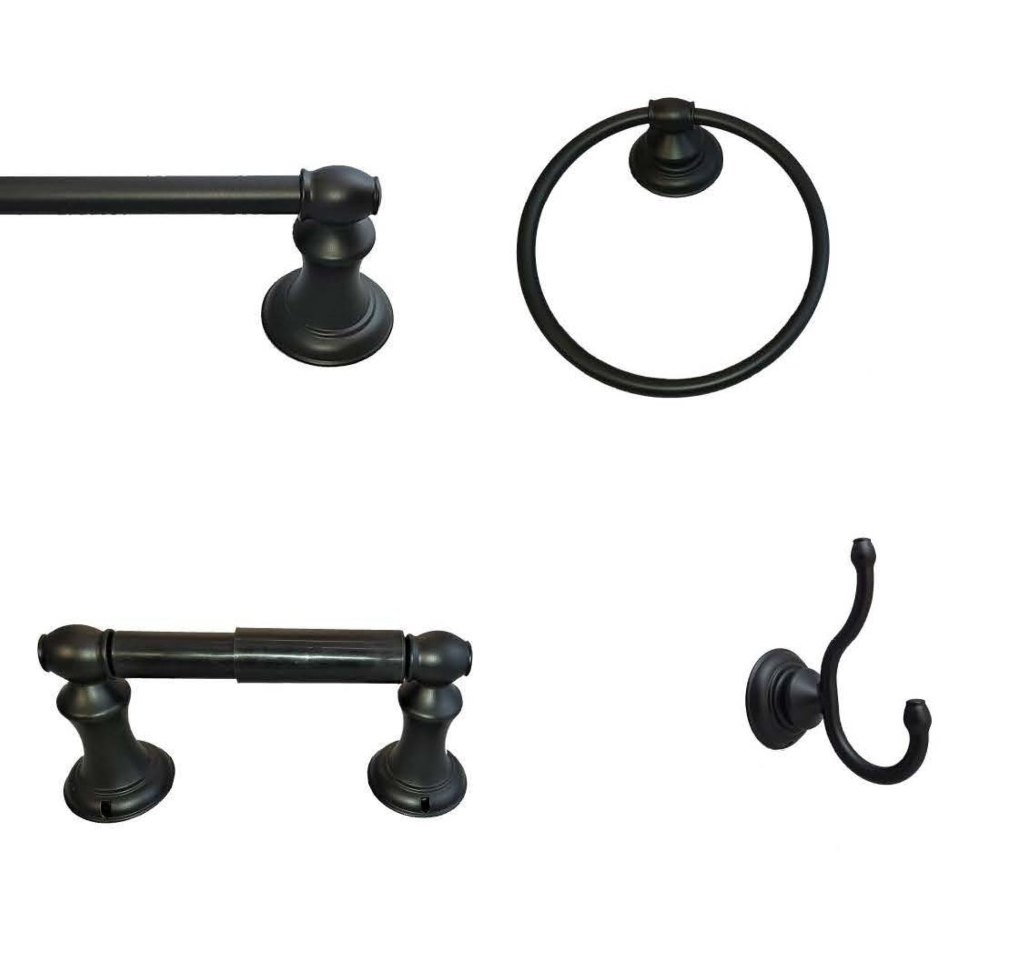 Highlander Collection 4-Piece Bathroom Accessory Set in Matte Black ...