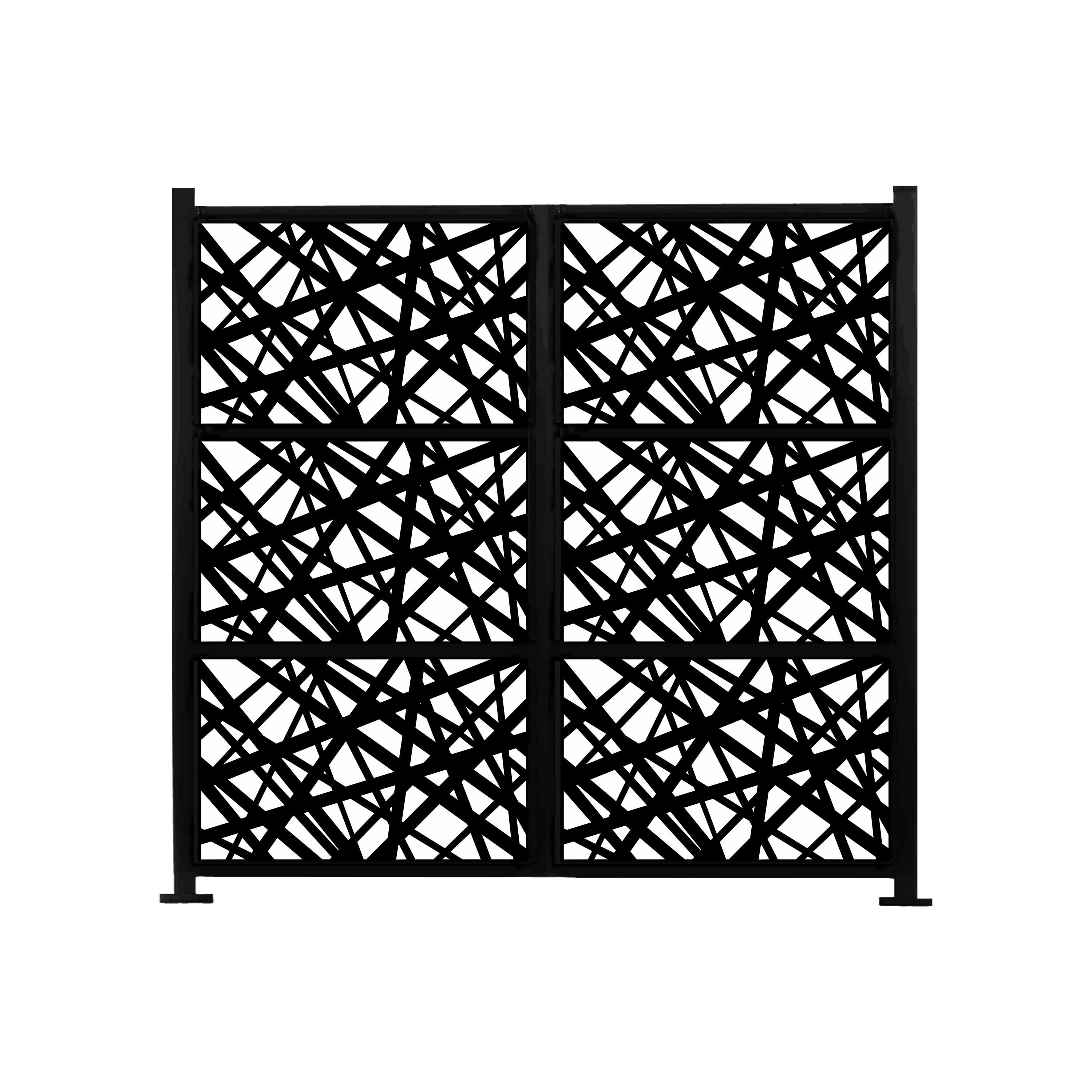 HighlanderHome Freestanding 8-foot Modular Metal Privacy Screen ...