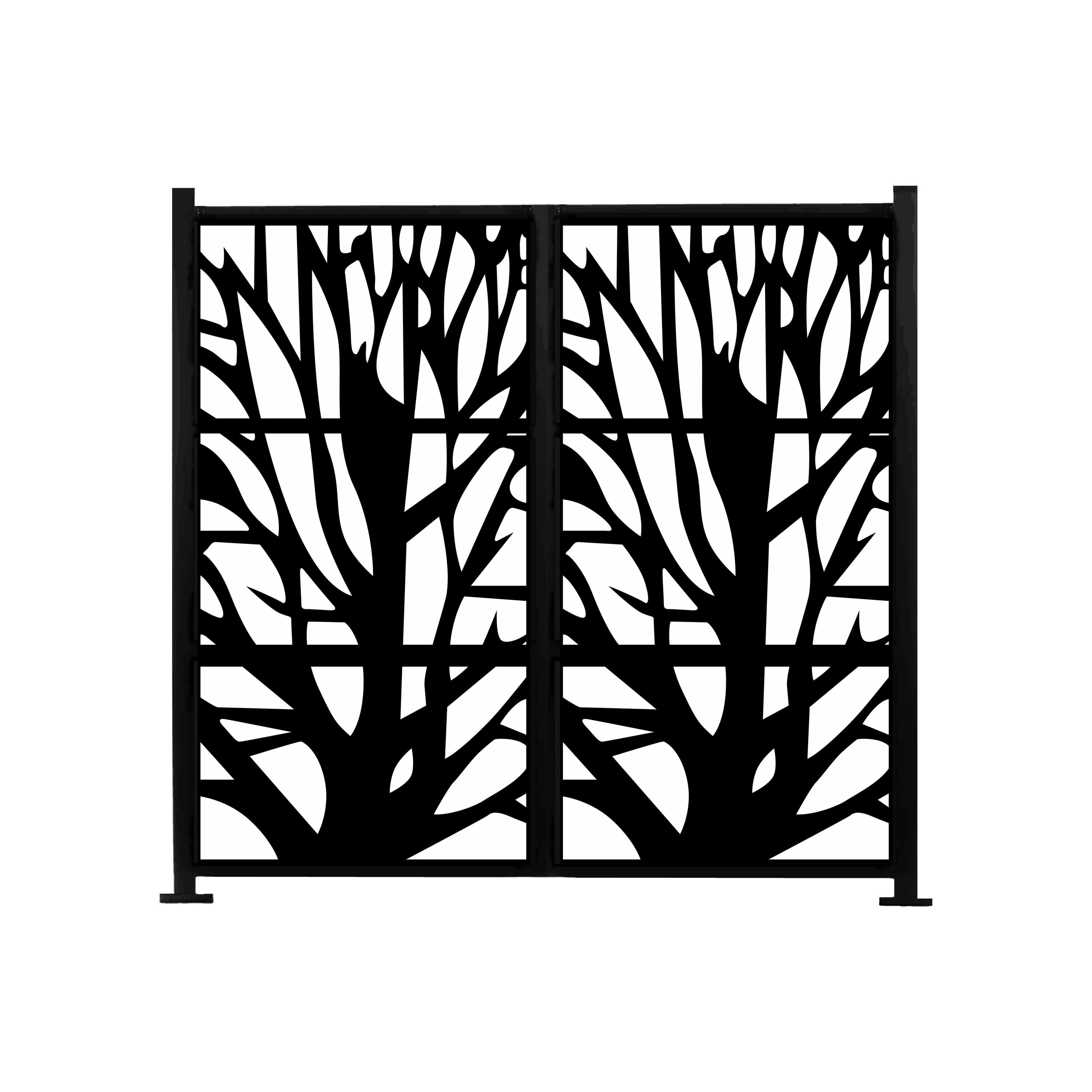 HighlanderHome Freestanding 8-foot Modular Metal Privacy Screen ...