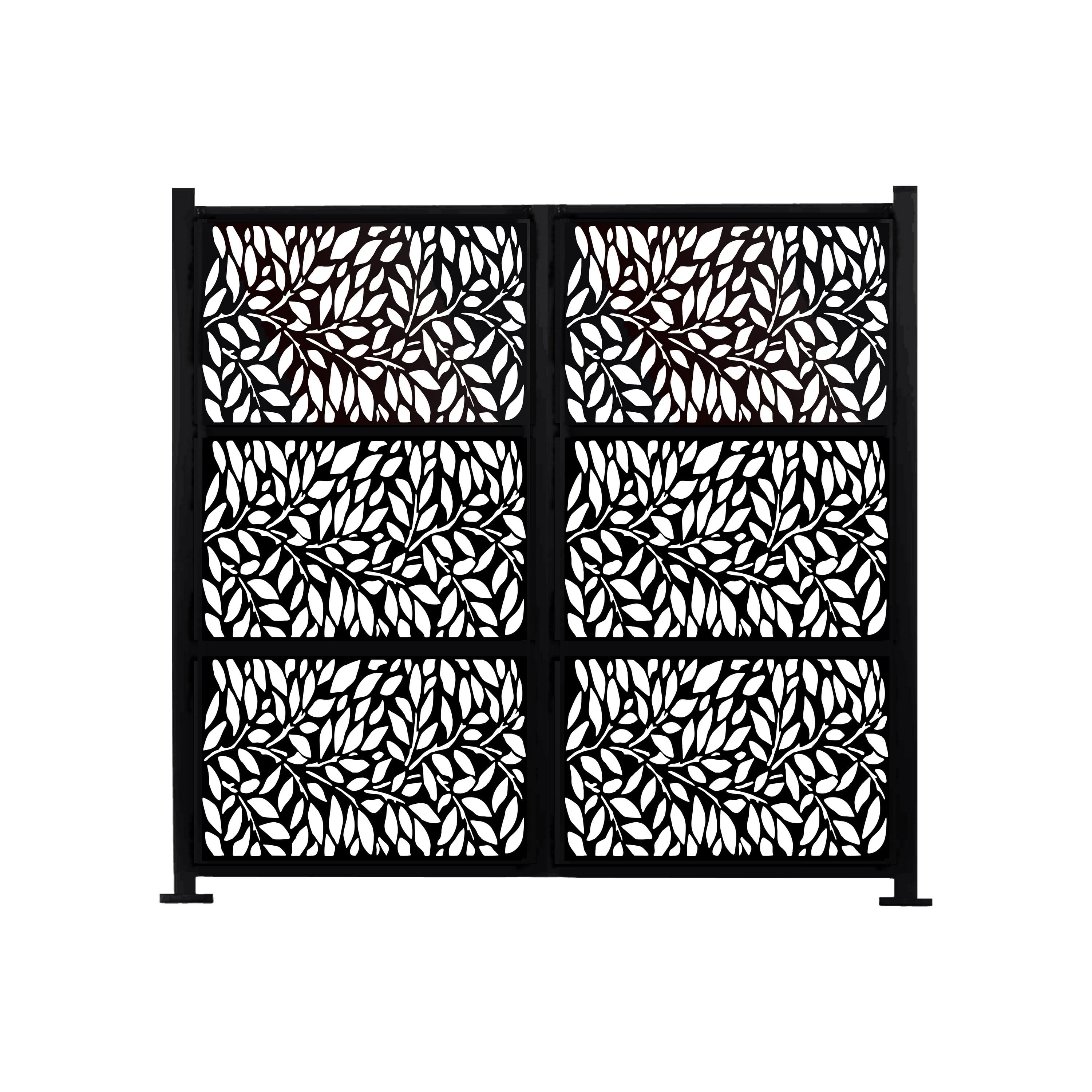 HighlanderHome Freestanding 8-foot Modular Metal Privacy Screen ...