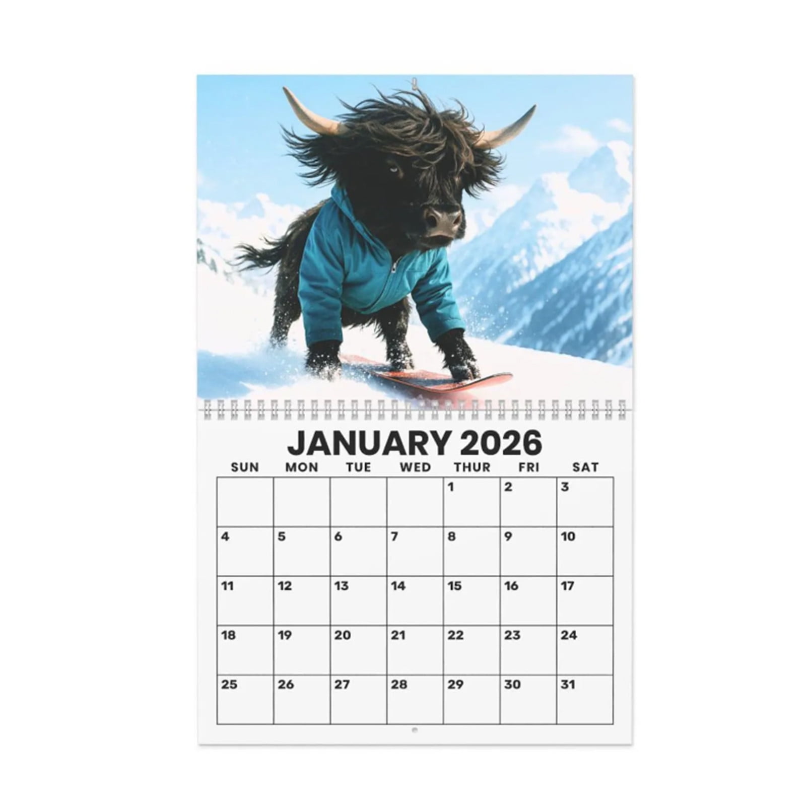 Highlands Cow Calendar 2026 Highlands Cow Themed Wall Calendar For 2026 ...