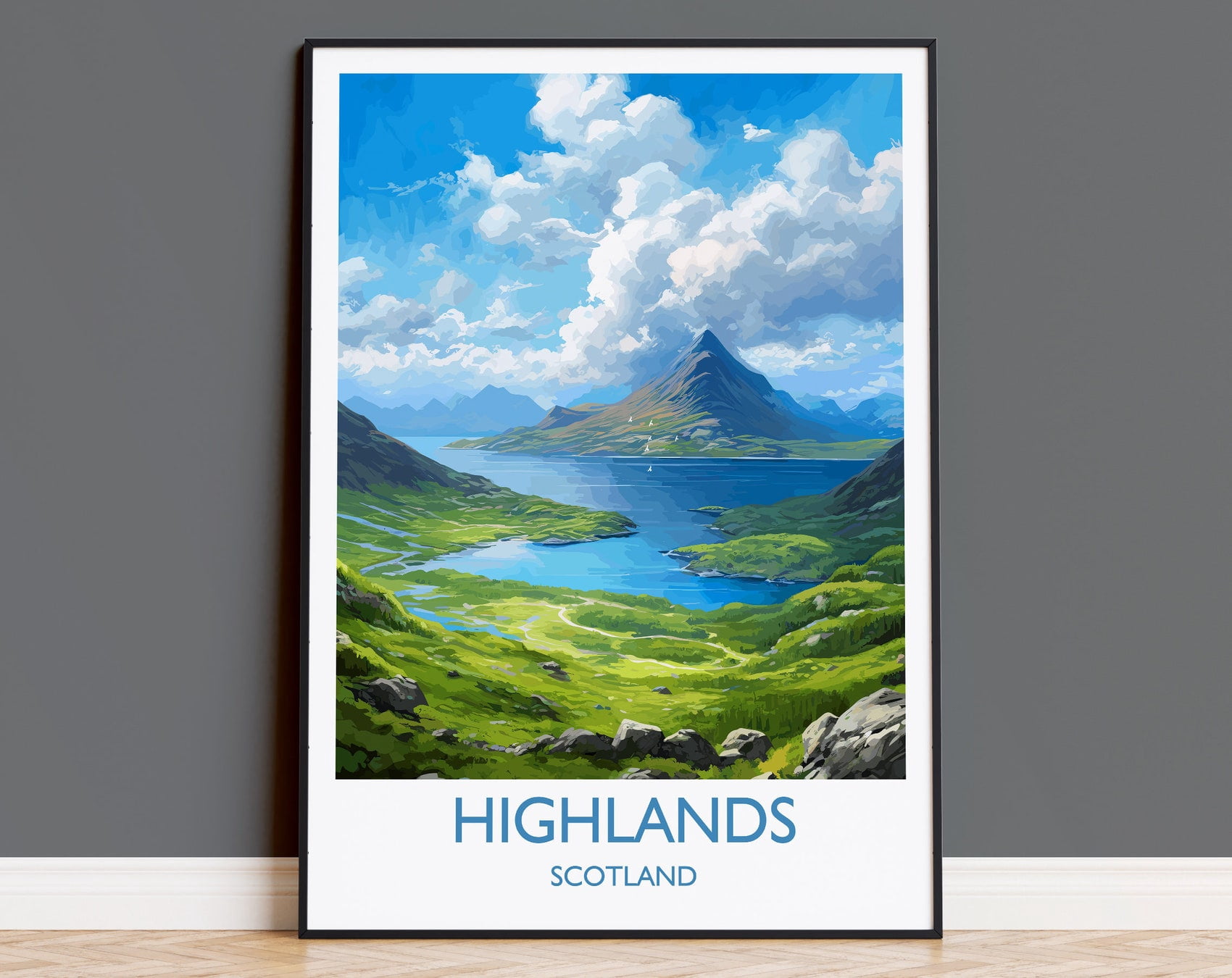 Highlands Poster, Travel Print of Highlands, Scotland, UK, Travel Gift ...