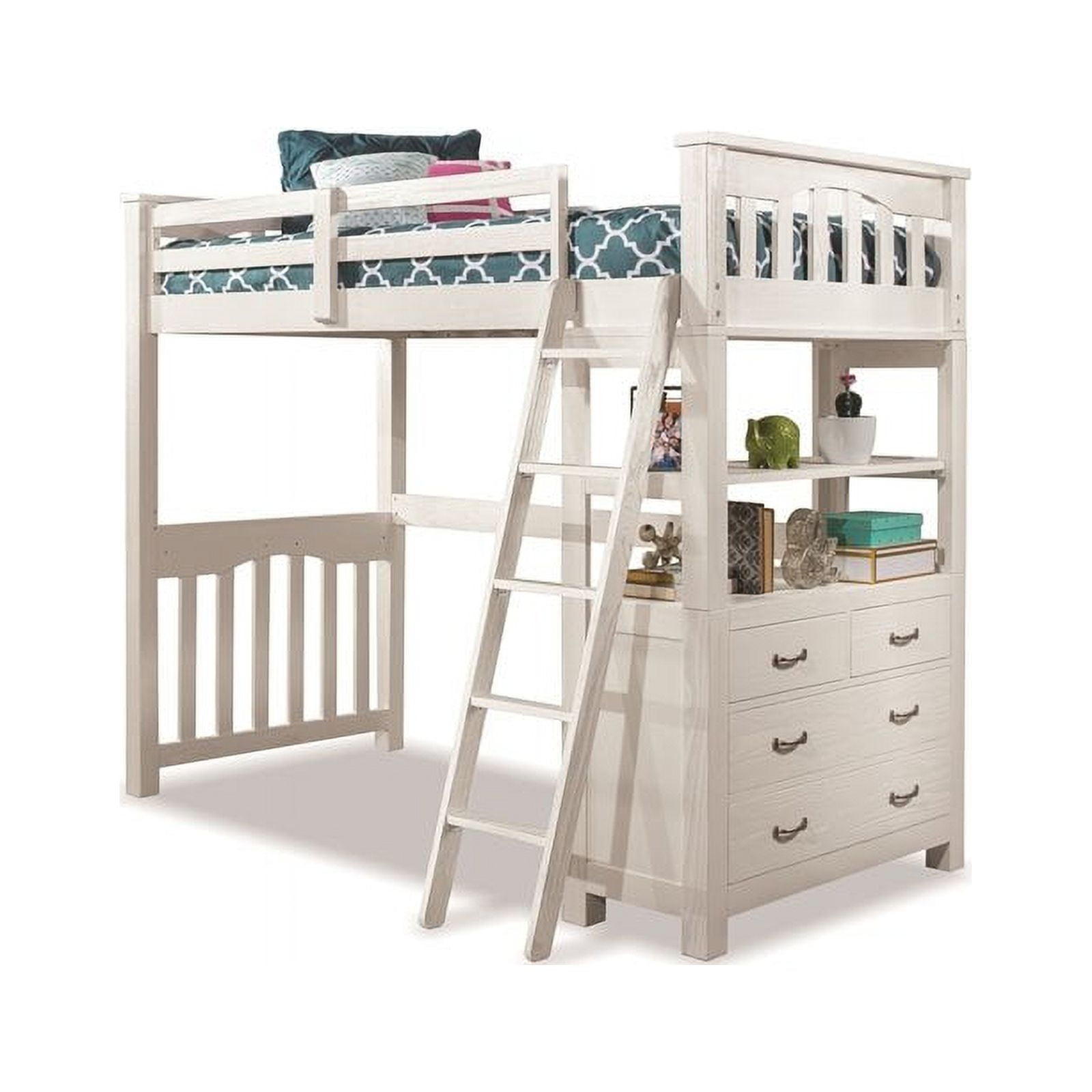 Highlands Twin Loft Bed in White - Walmart.com